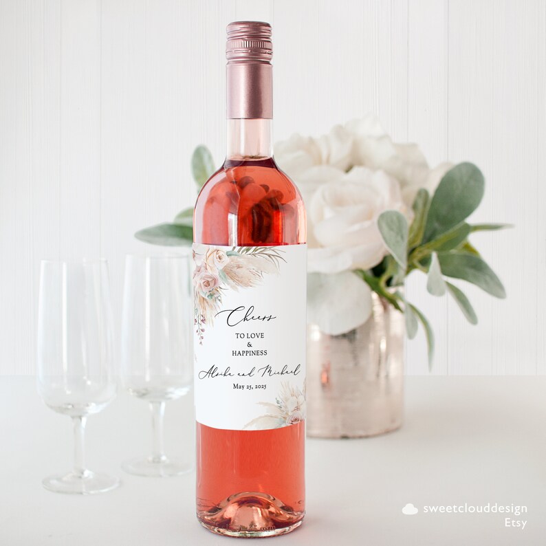 Boho Gift Wine Labels Avery Wine Label Orchid Wine Label - Etsy