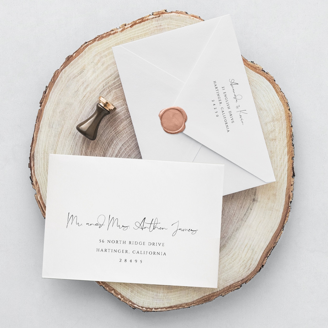 Printable Envelope Address Template Modern Wedding Envelope ...