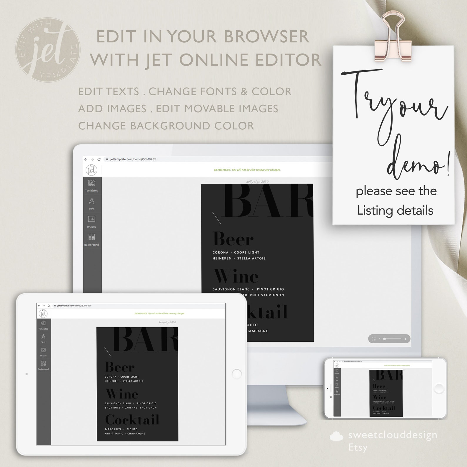 Black Minimal Bar Menu Sign Drink Bar Sign Table Black Simple | Etsy