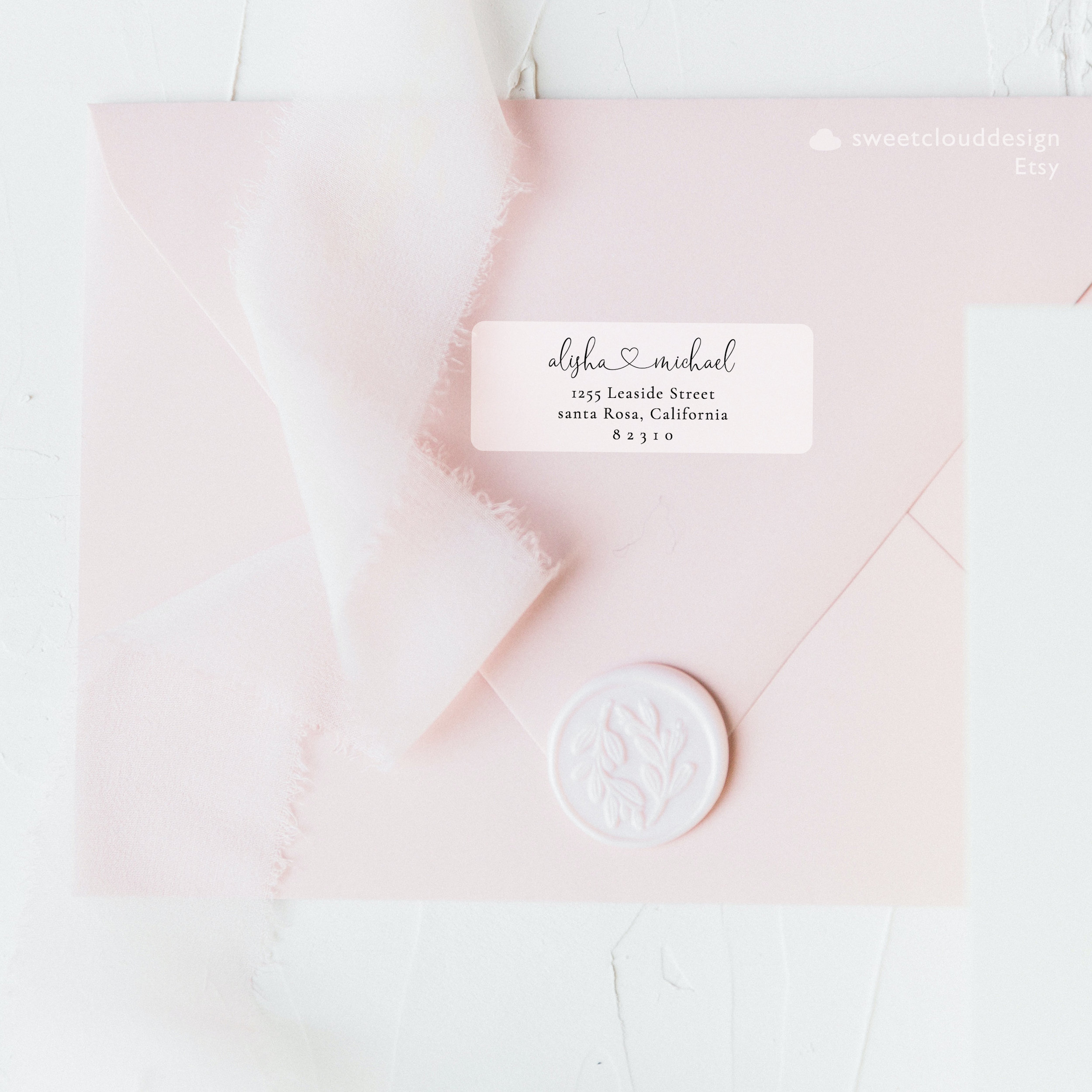 Avery Envelope Address and Return Label Heart Template - Etsy