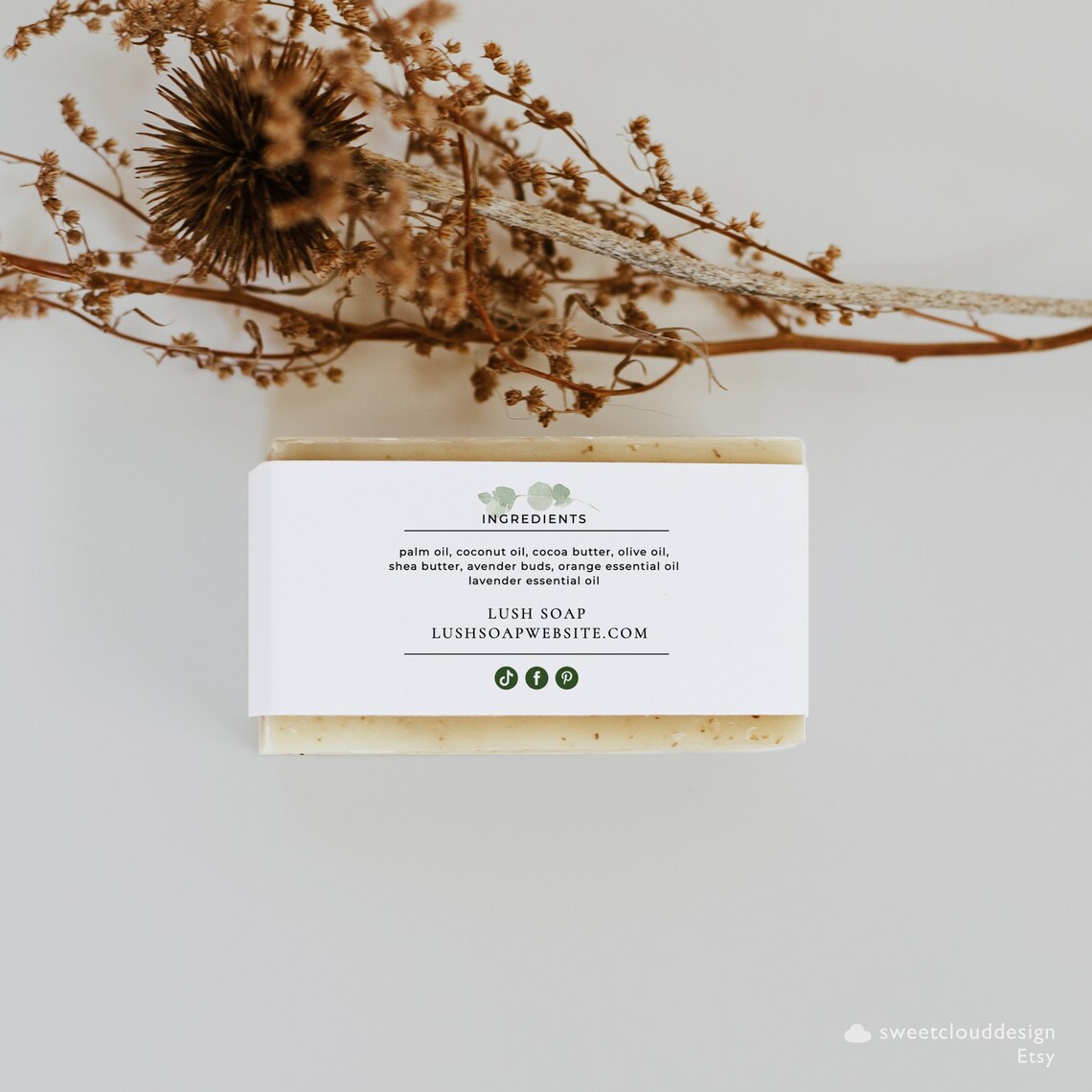Editable Bar Soap Label Template Greenery Printable Custom Etsy Canada
