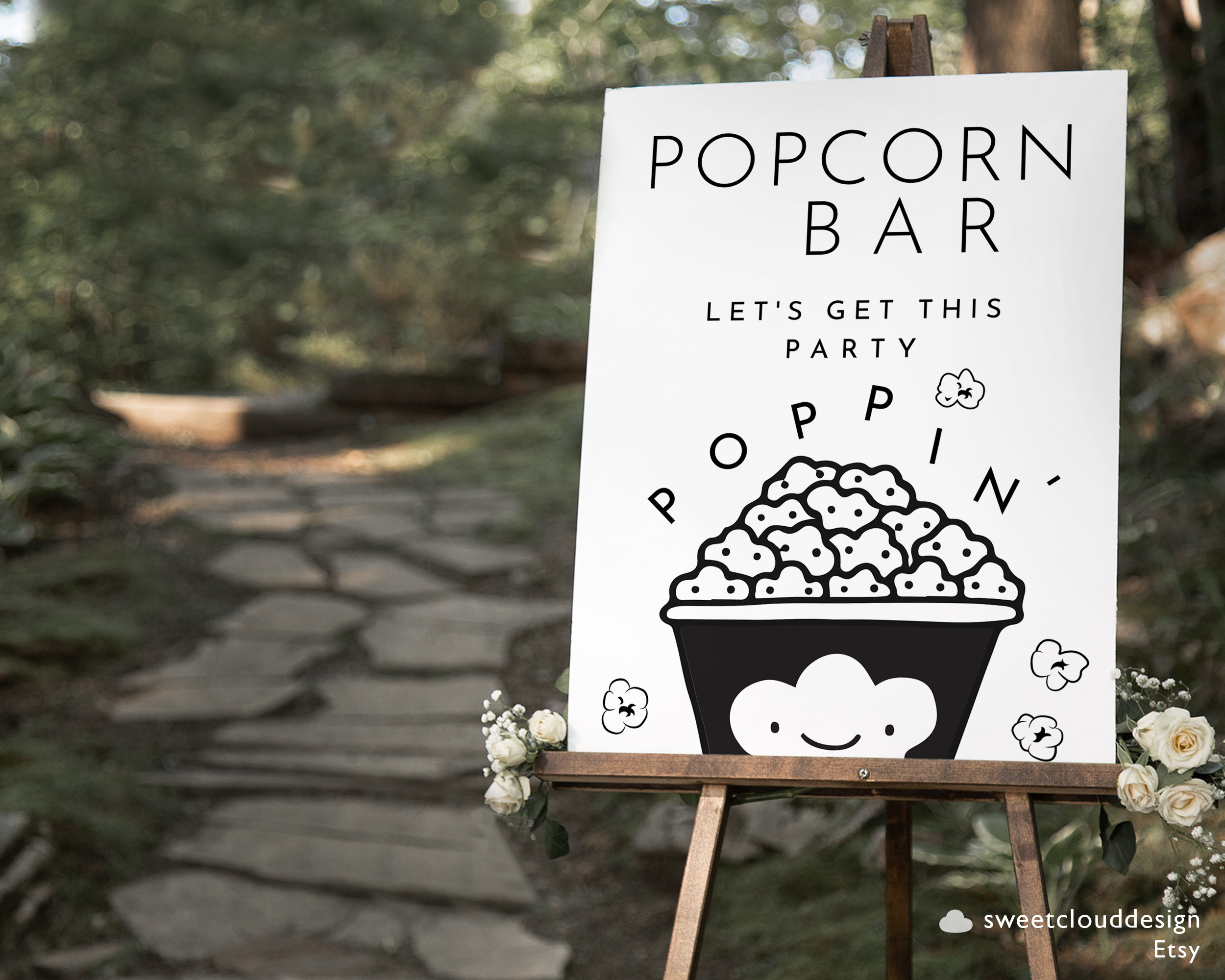 Cute Popcorn Bar Sign Template Popcorn Station Sign Printable - Etsy