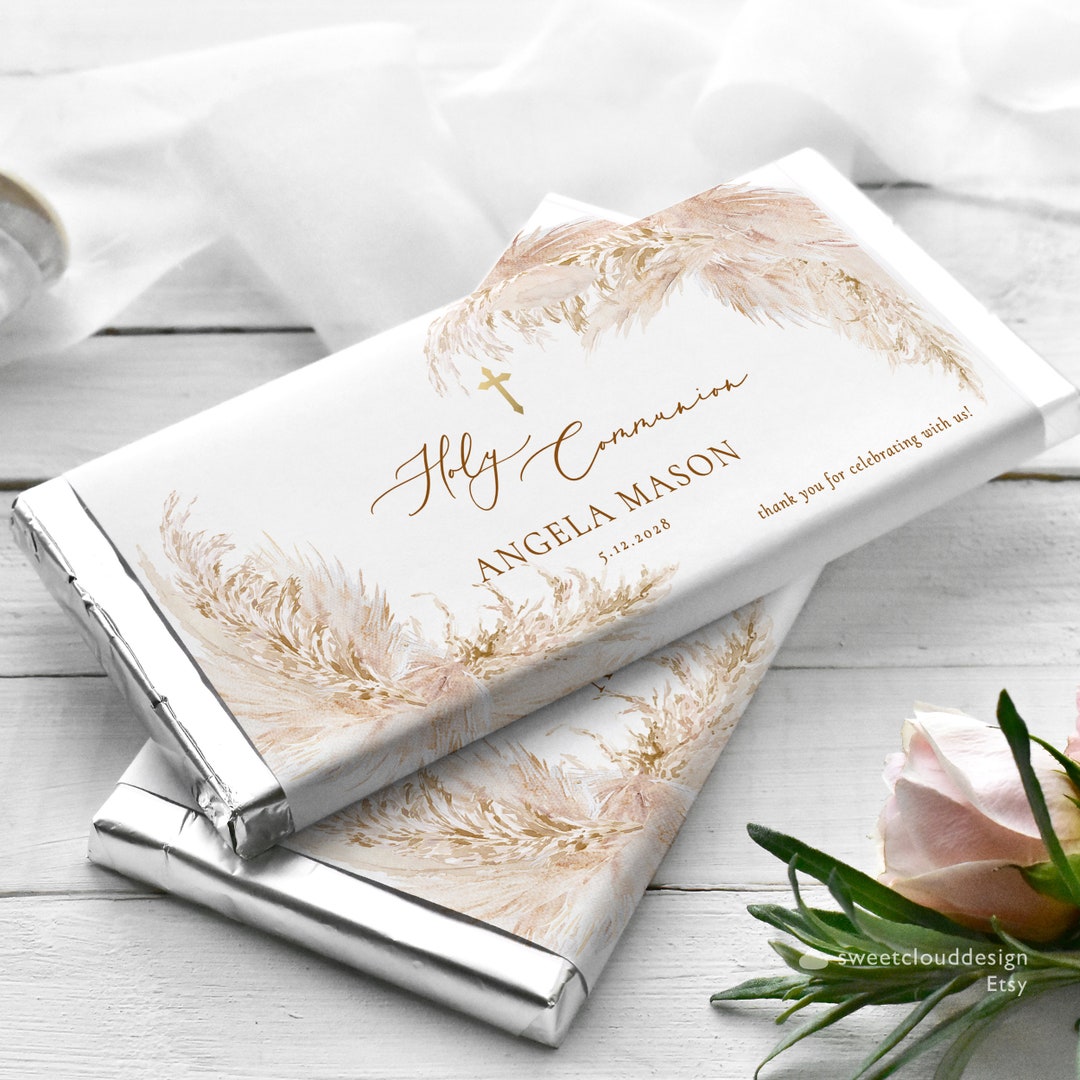 Holy Communion Chocolate Bar Wrapper Pampas Grass Holy Communion ...