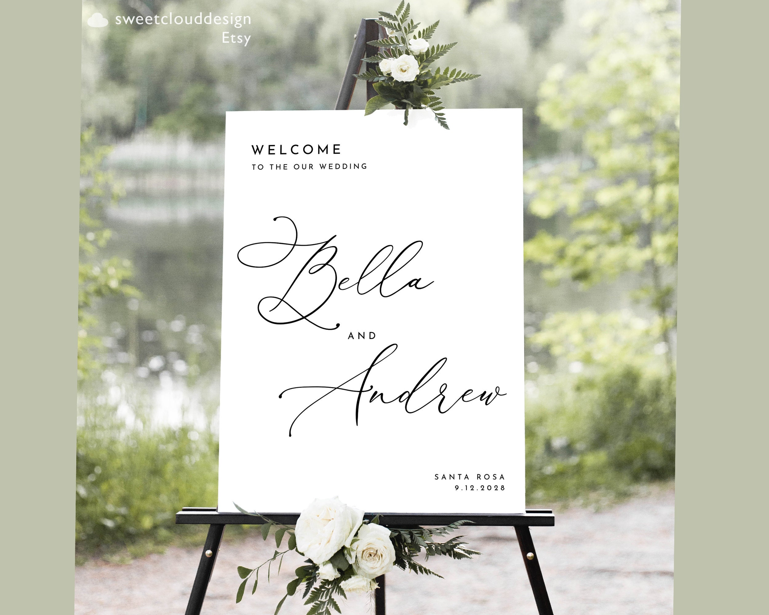 Elegant Minimal Welcome to Wedding Sign Template ,minimalist Welcome ...