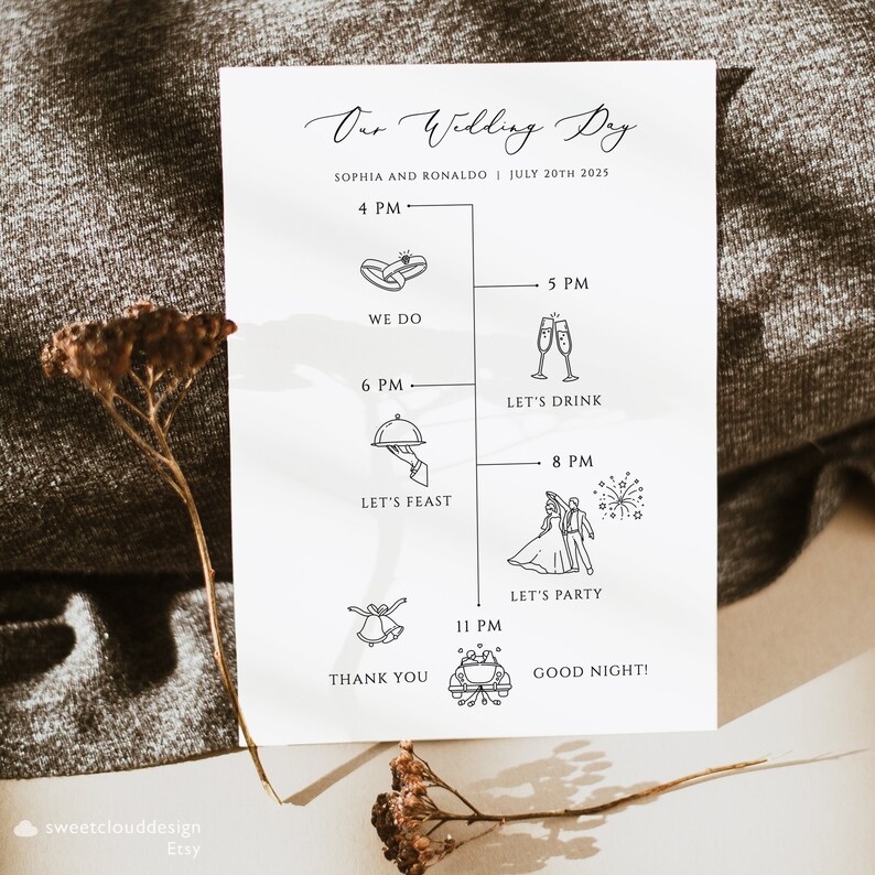 MINIMAL Wedding Program Template Modern Wedding Ceremony - Etsy