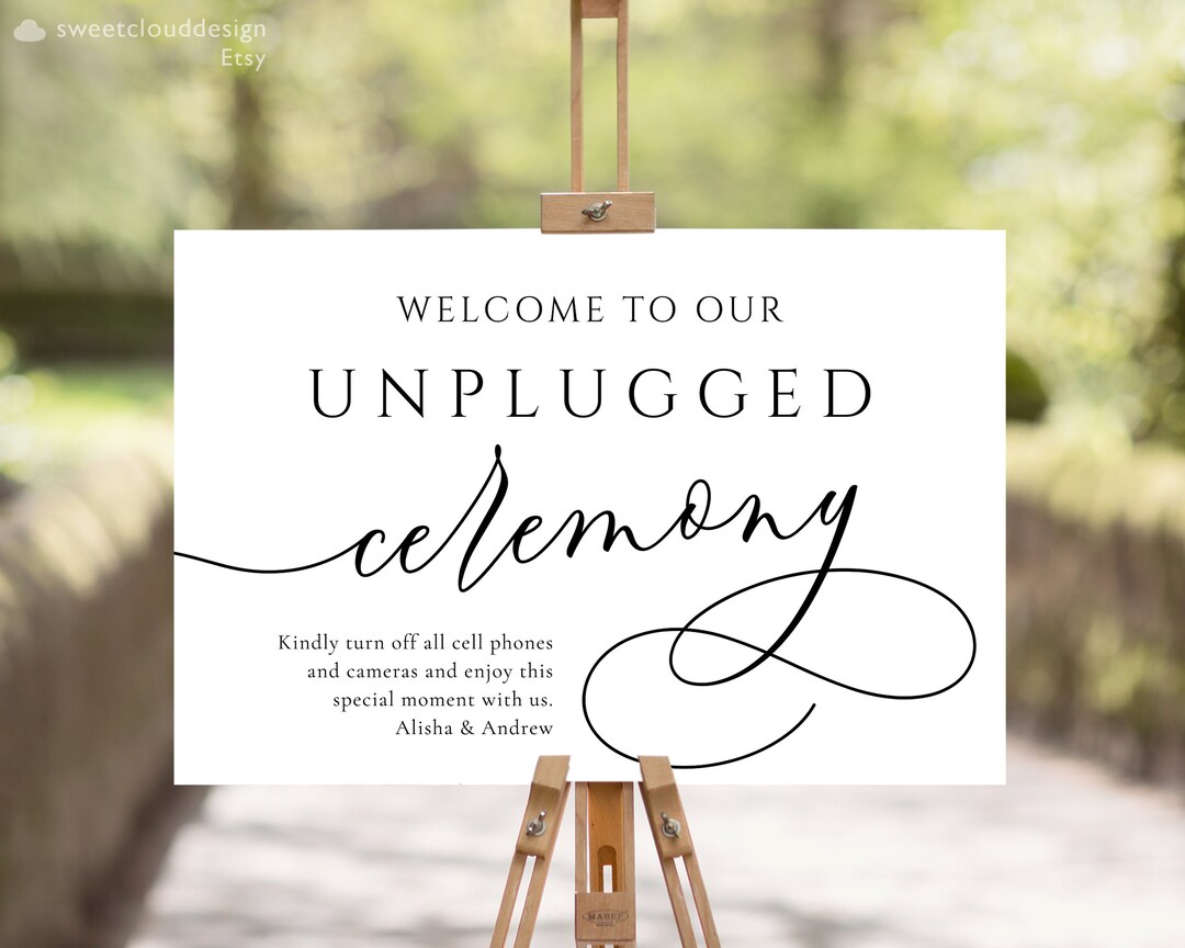 Unplugged Ceremony Sign Google Slide Unplugged Wedding Sign Template ...
