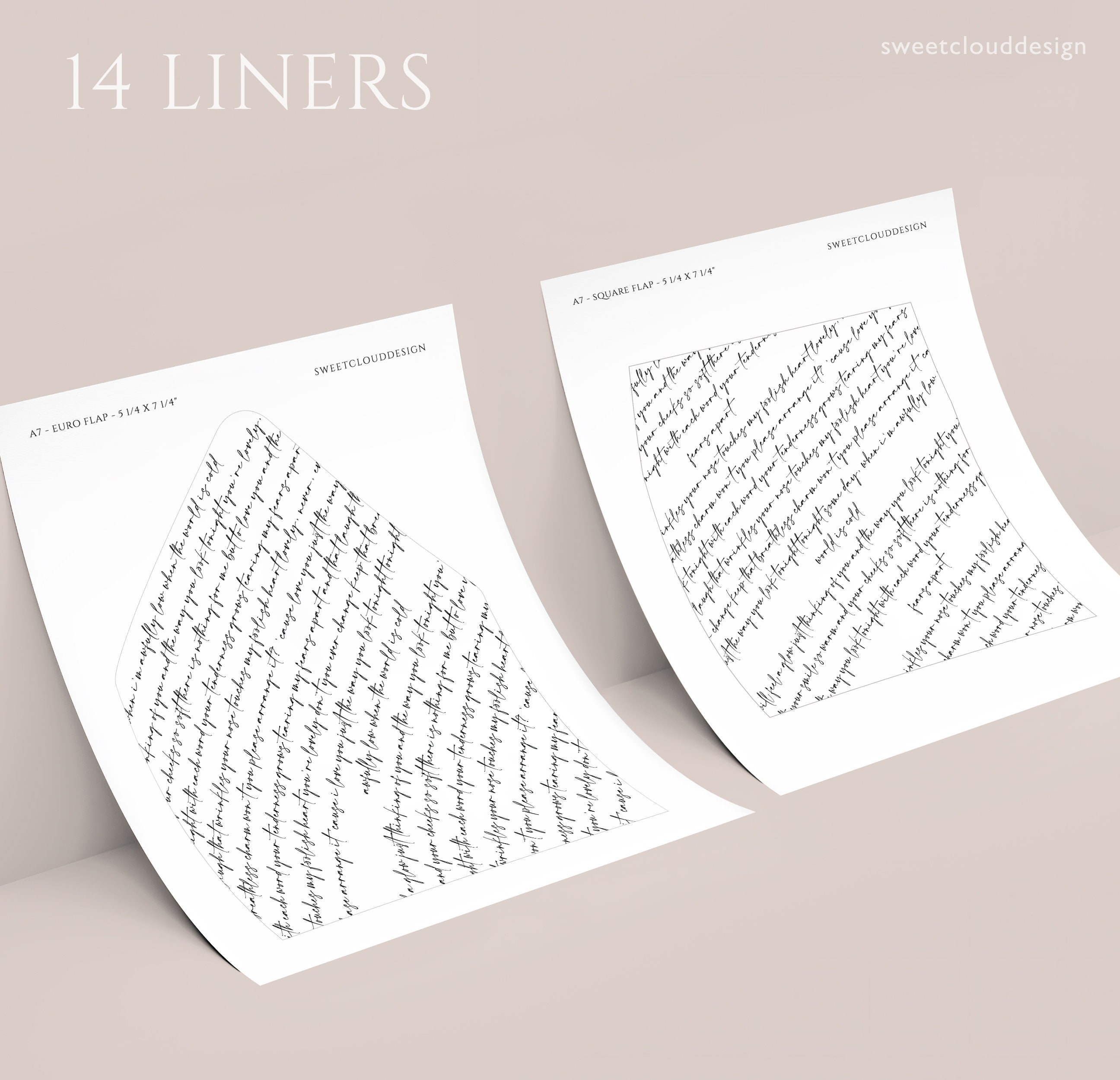 Modern Script Envelope Liner Template,song Lyric Envelope Liner ...