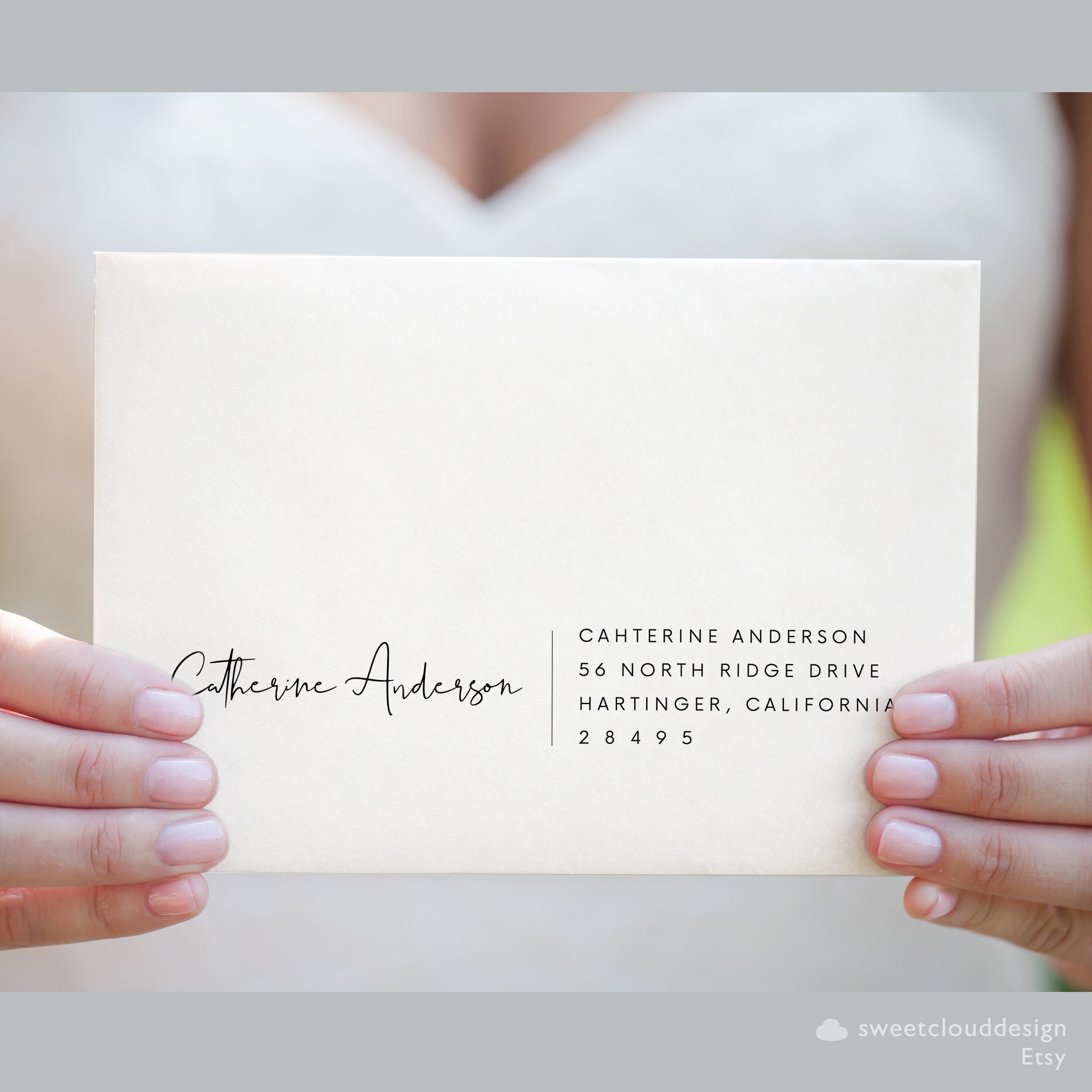 Printable Modern Envelope Address Templatesimple Envelope | Etsy