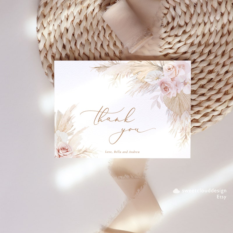 Boho Thank You Cards - Etsy