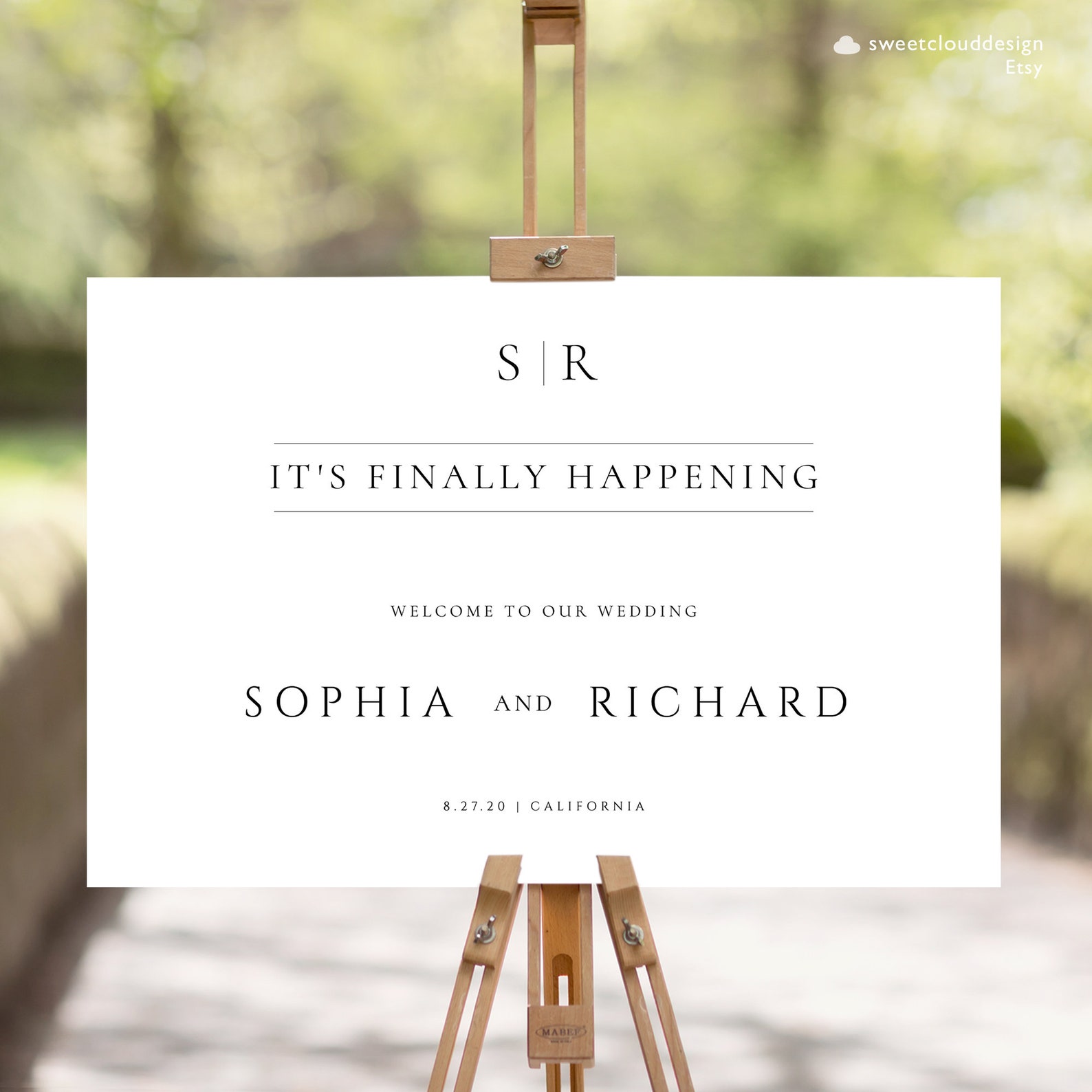 Monogram Welcome Sign Finally Happening Welcome Sign Horizontal Sign ...