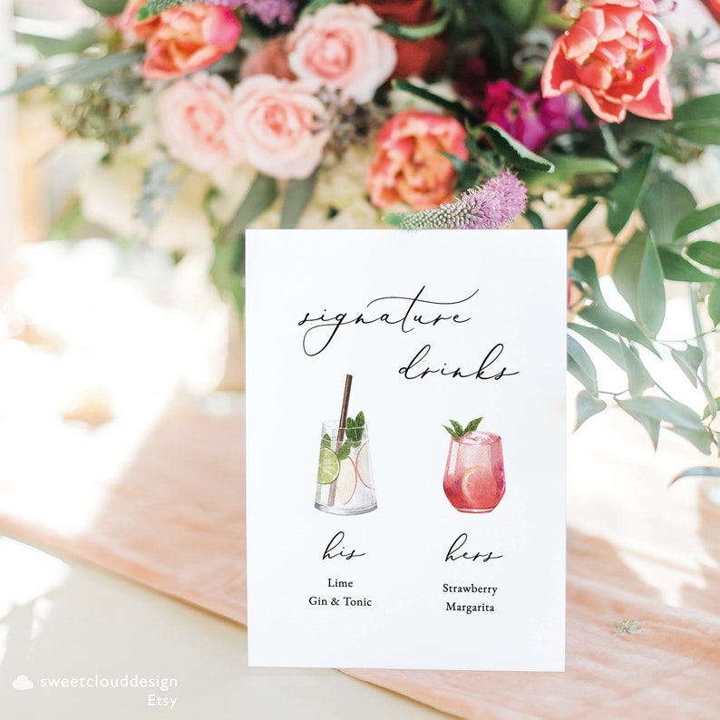 Signature Drink Sign Template Printable Signature Cocktail - Etsy