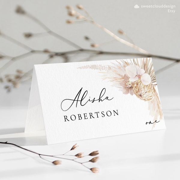 Leaf Name Card - Etsy