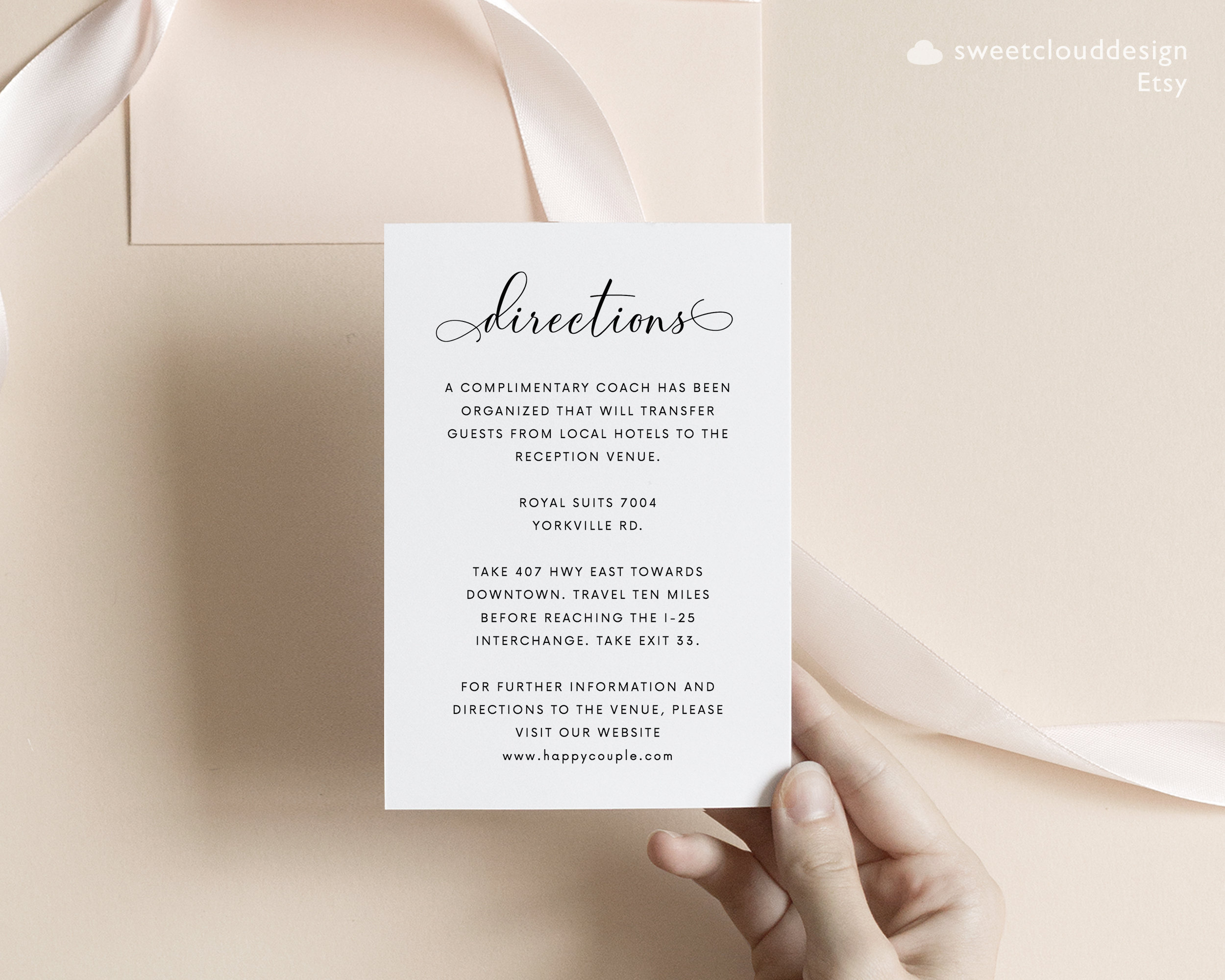 Wedding Details Info Card 4 Set Wedding Info Card Template | Etsy