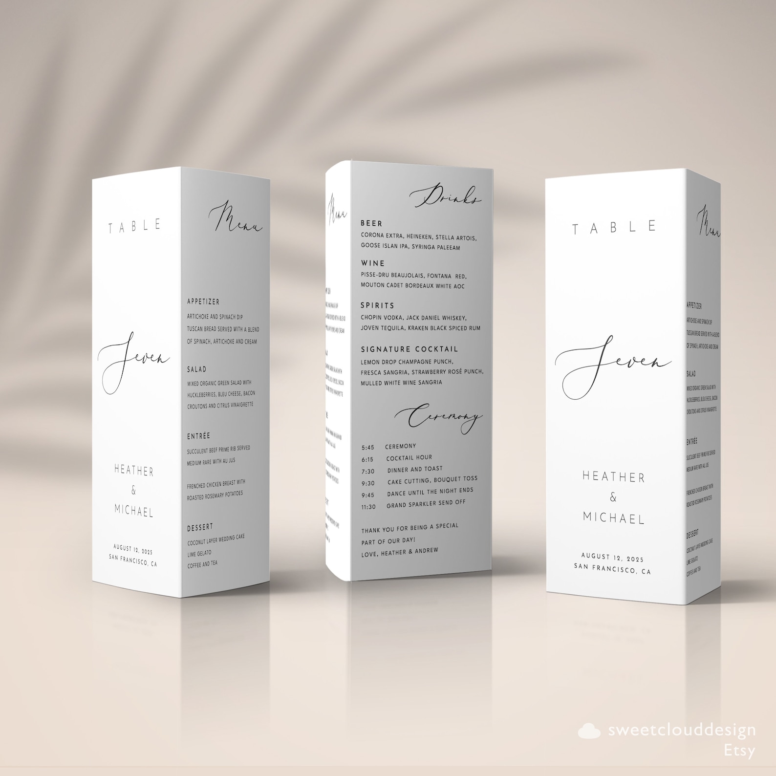 Modern Wedding Triangle Table Number Template Trifold Table | Etsy