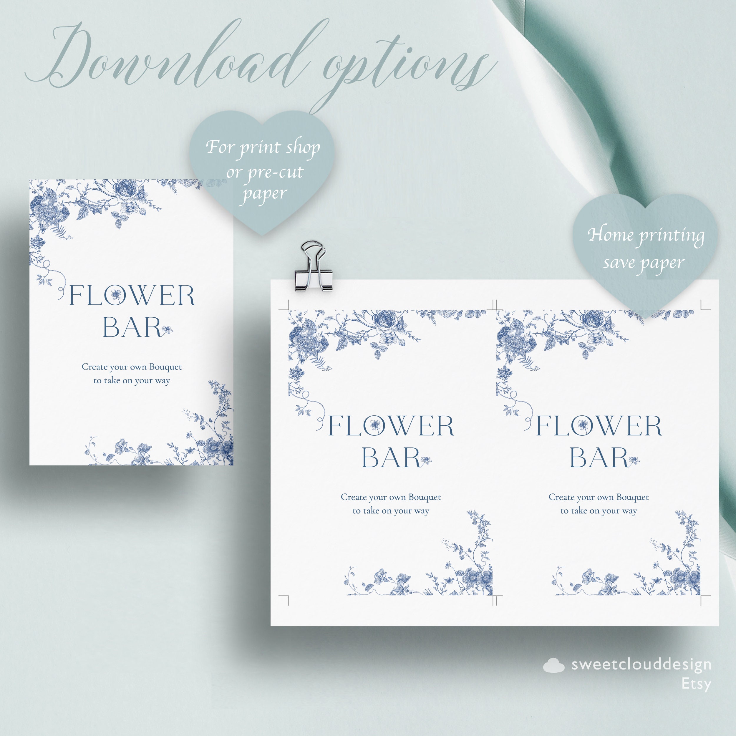 Dusty Blue Flower Bar Sign Blue Floral Bar Sign Blue Flower Bridal ...