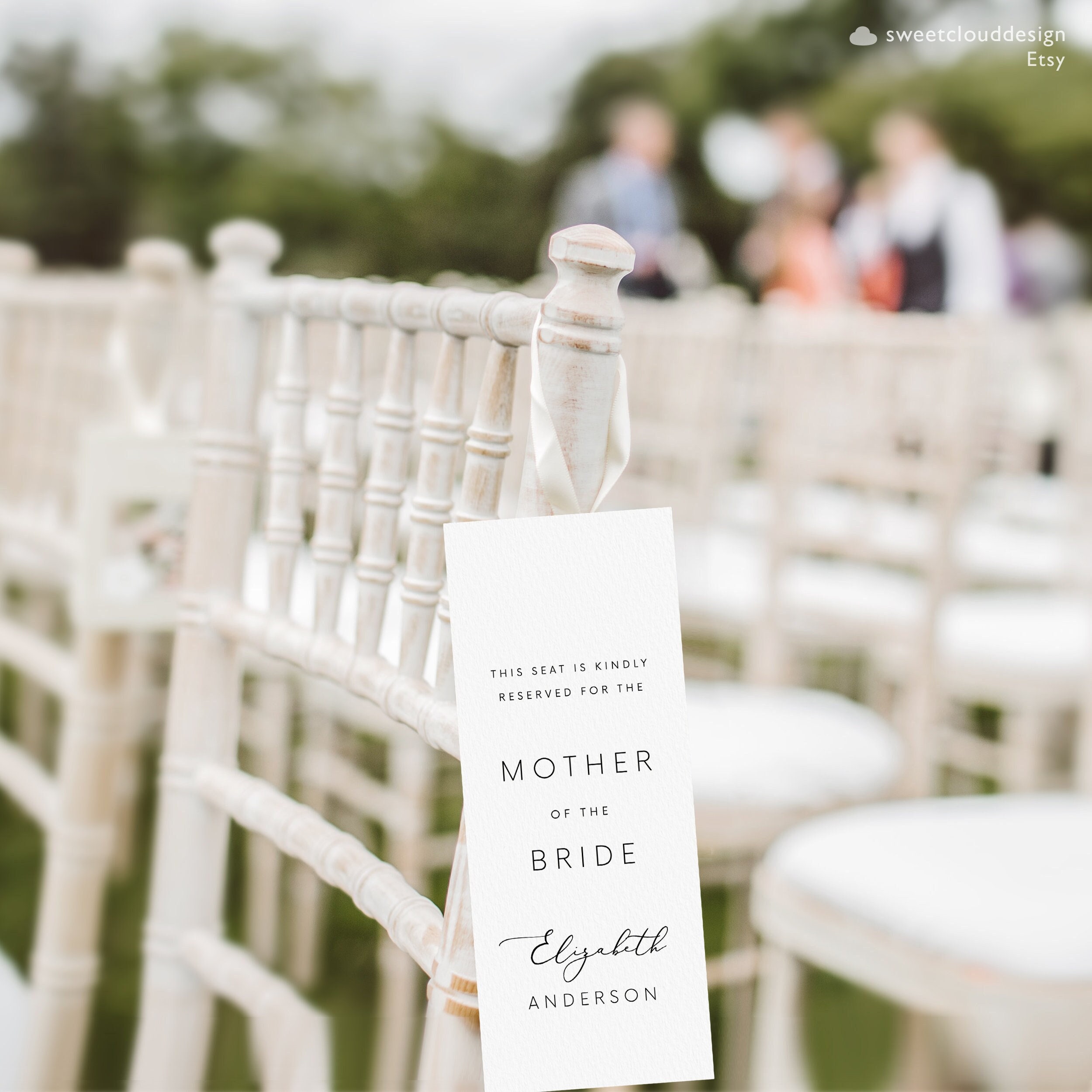 Juliet Reserved Chair Tag Minimalist Wedding Chair Tag Editable ...