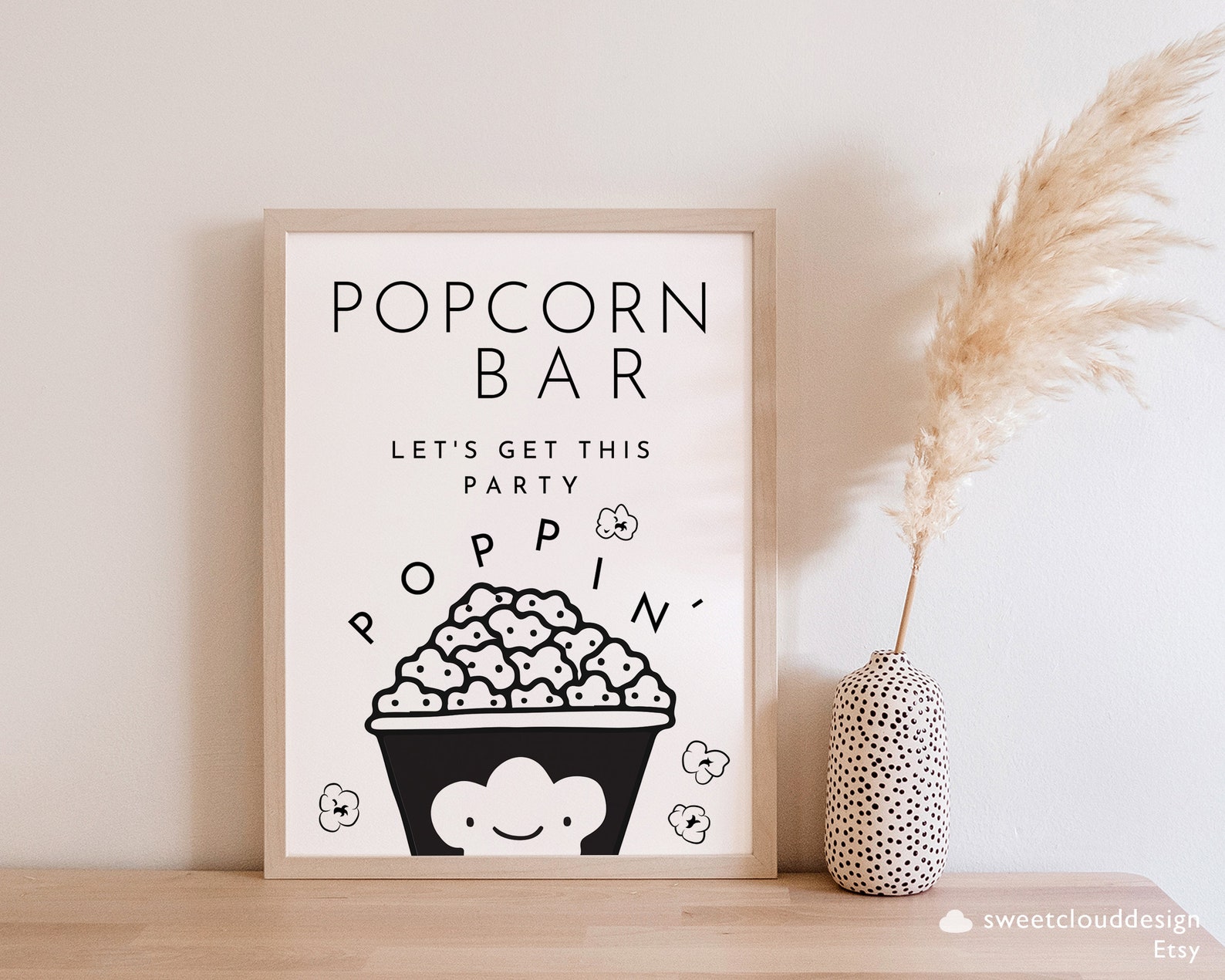 Cute Popcorn Bar Sign Template Popcorn Station Sign Printable - Etsy
