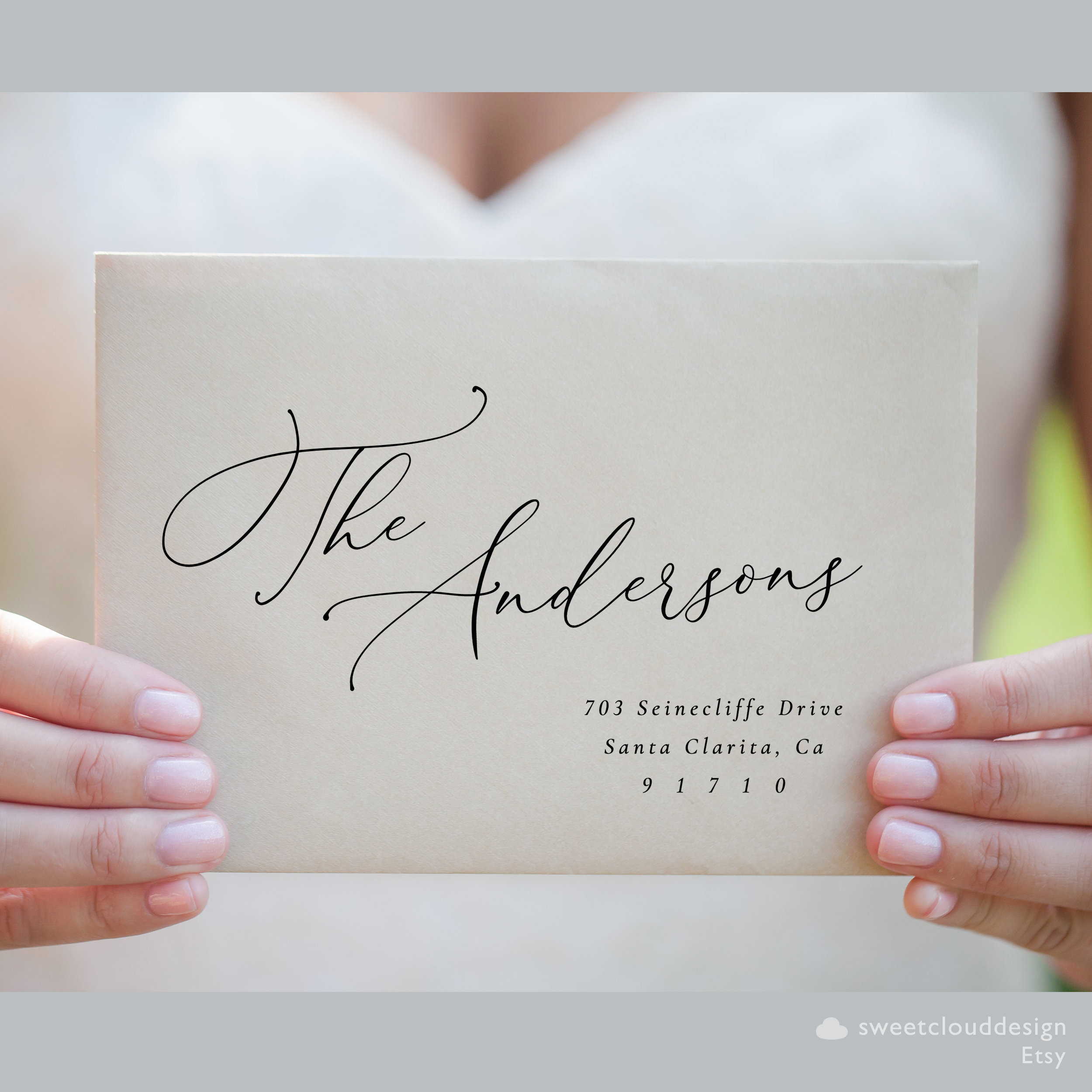 Minimal Elegant Envelope Address Templateaddress - Etsy