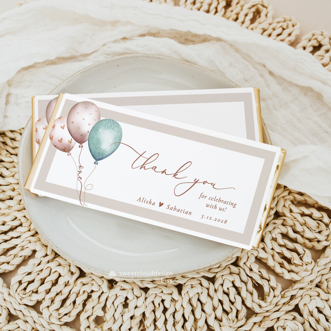 Balloon Chocolate Bar Wrapper Template Thank You Balloon Aldi 40g ...