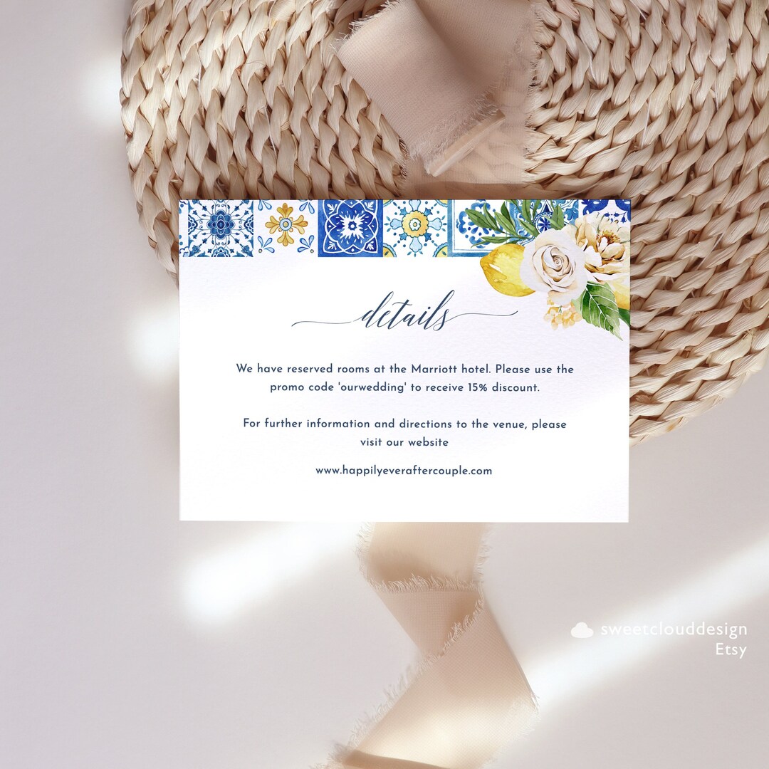 Detail Card Template Positano Blue Tile Detail Card Blue Tile Insert ...