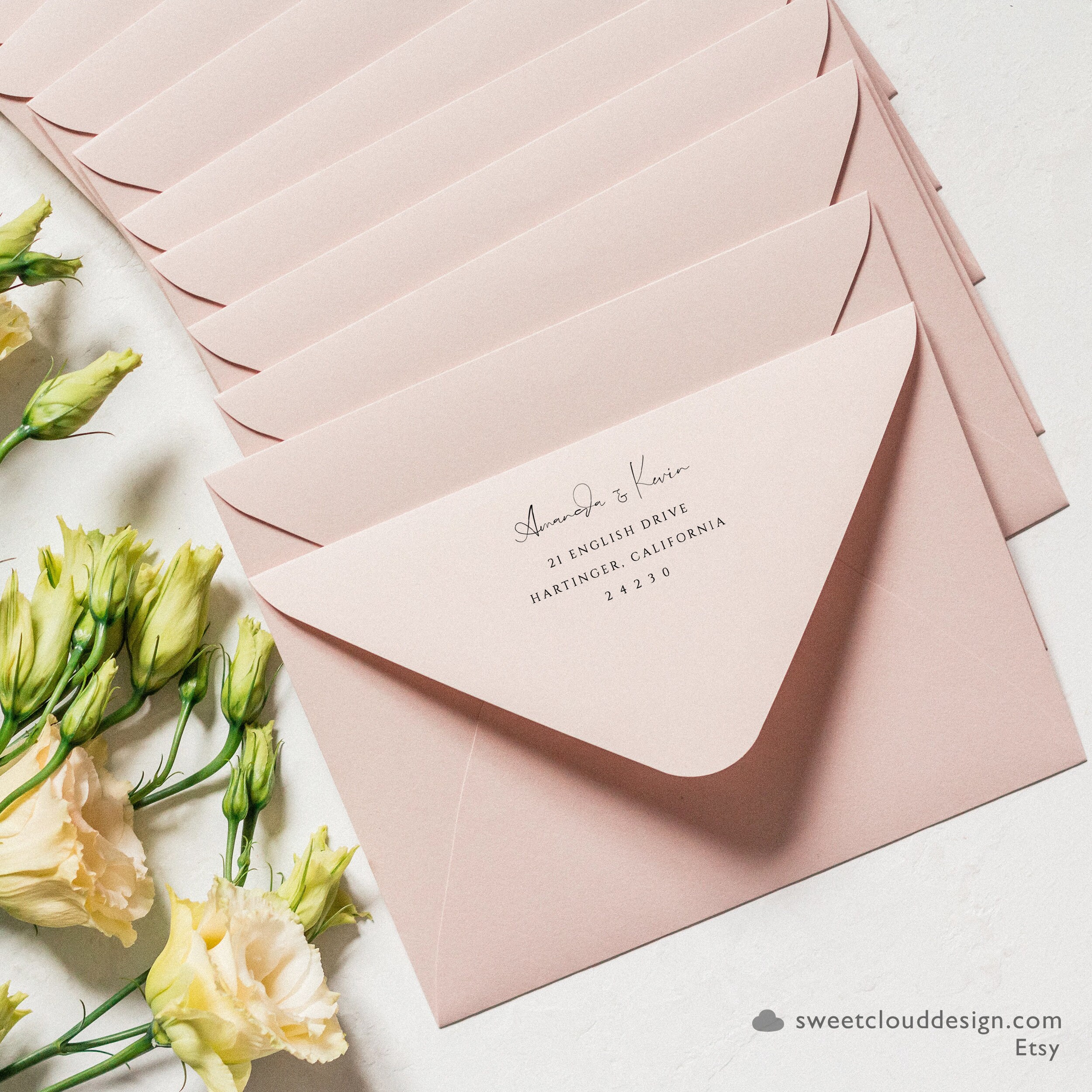 Printable Envelope Address Template Modern Wedding Envelope | Etsy