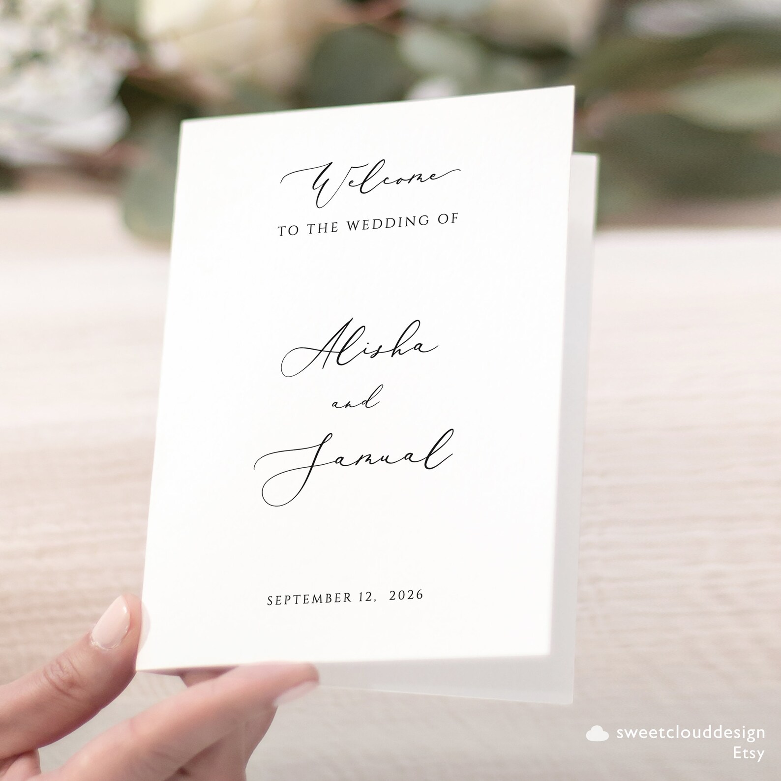 Wedding Program Booklet Template Ceremony Foldable Program - Etsy