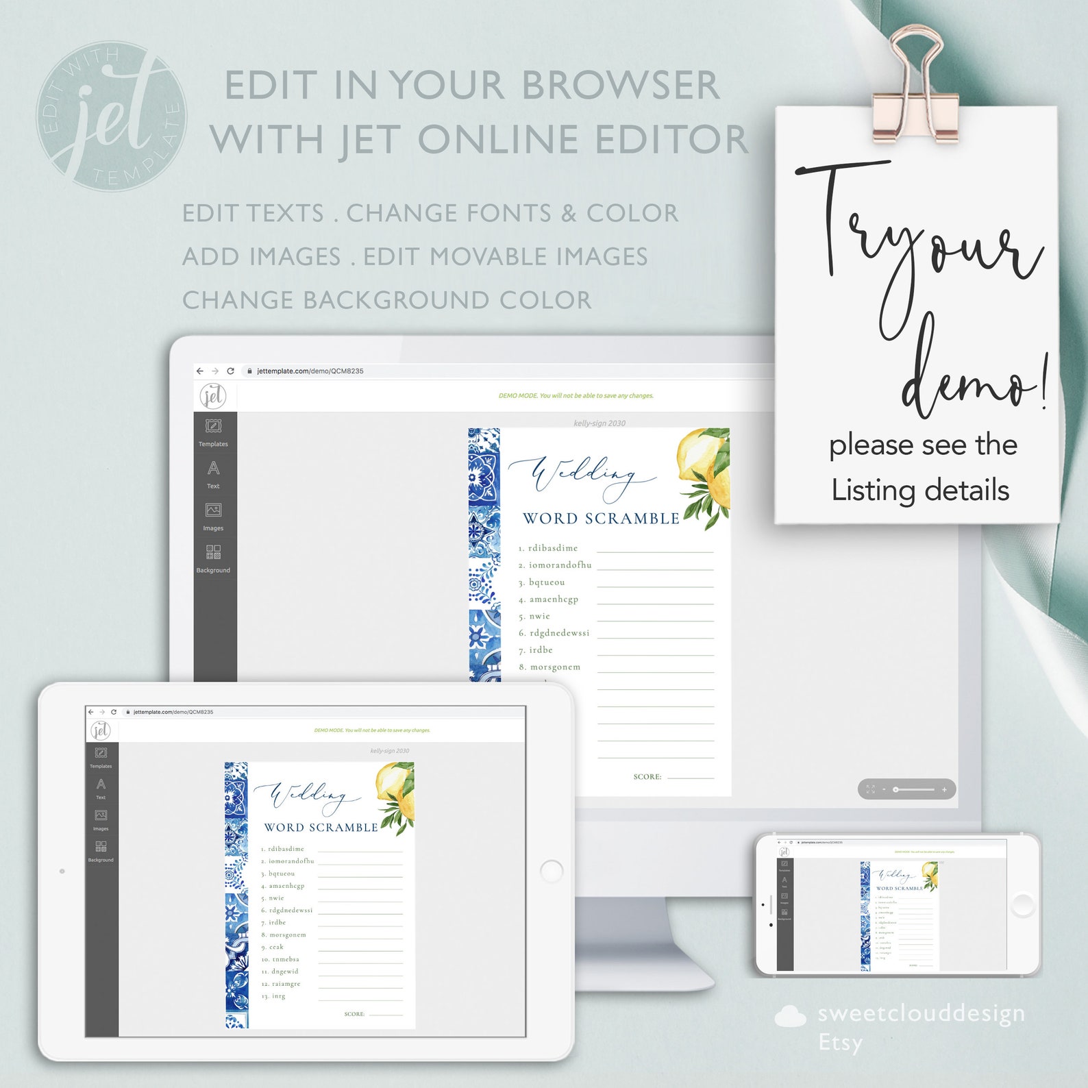 Blue Tile Lemon Bridal Shower Games Would She Rather Bridal - Etsy