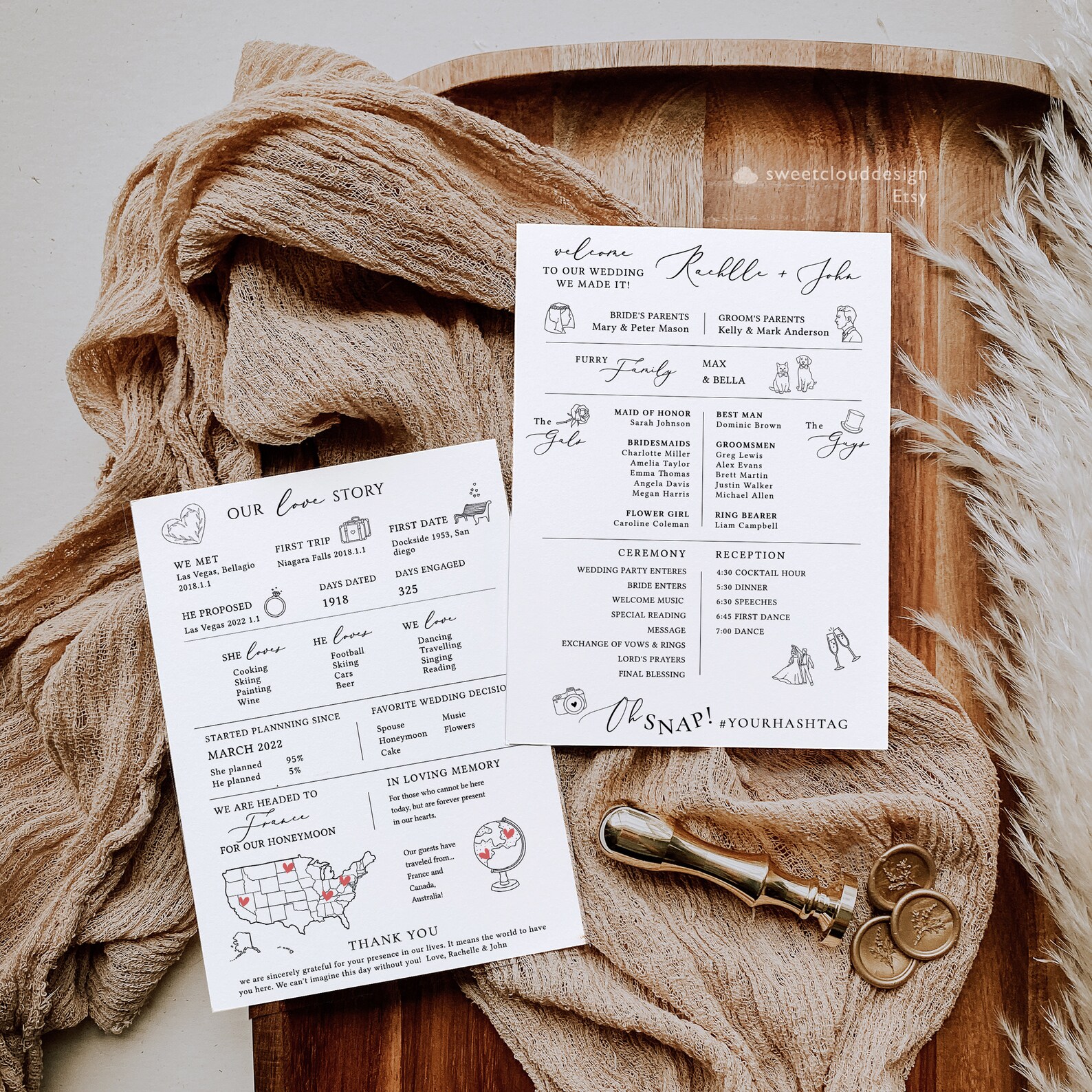 Infographic Wedding Program Fun Facts Wedding Card Unique Wedding ...