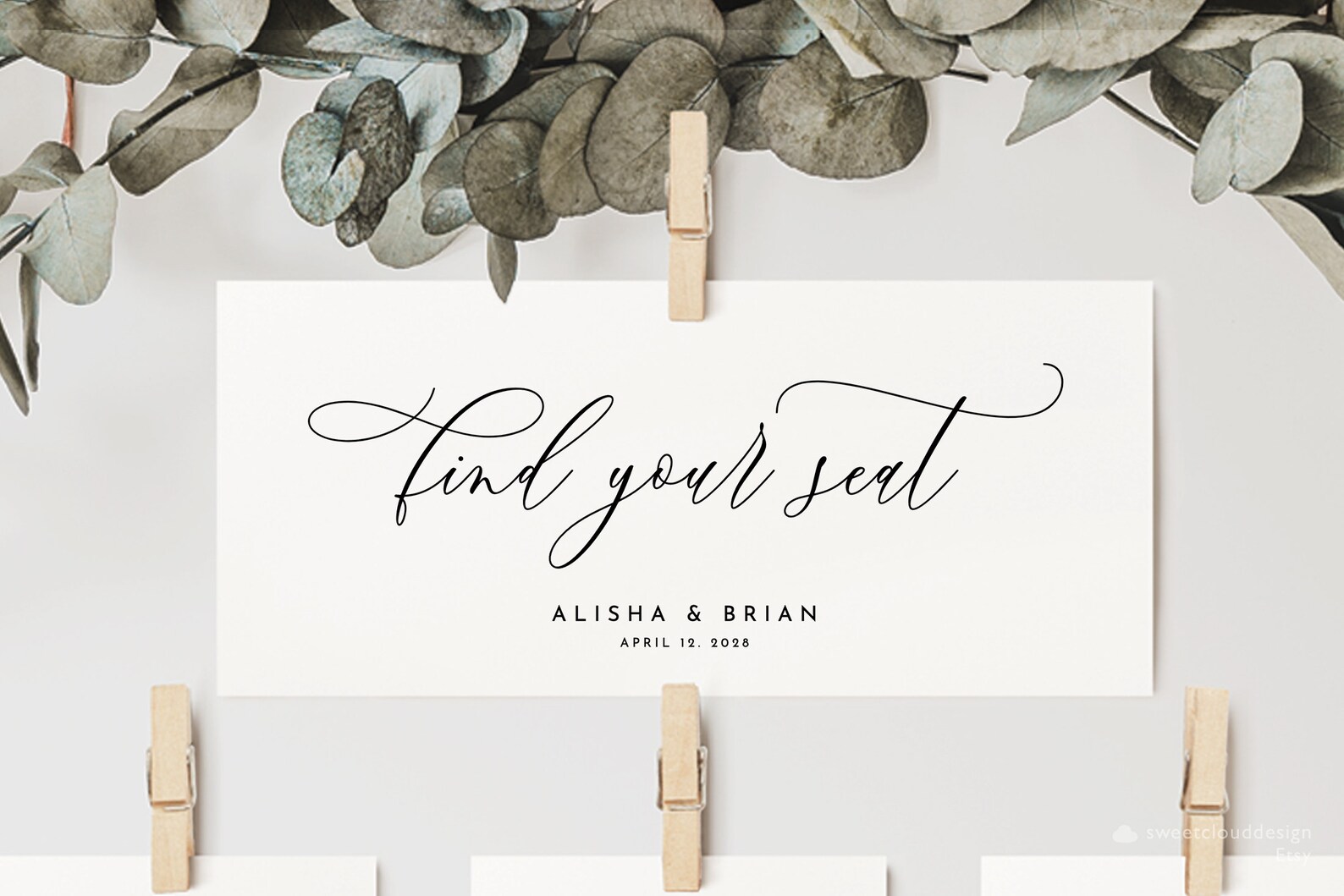 Elegant Table Seating Chart Card Template Simple Seating - Etsy