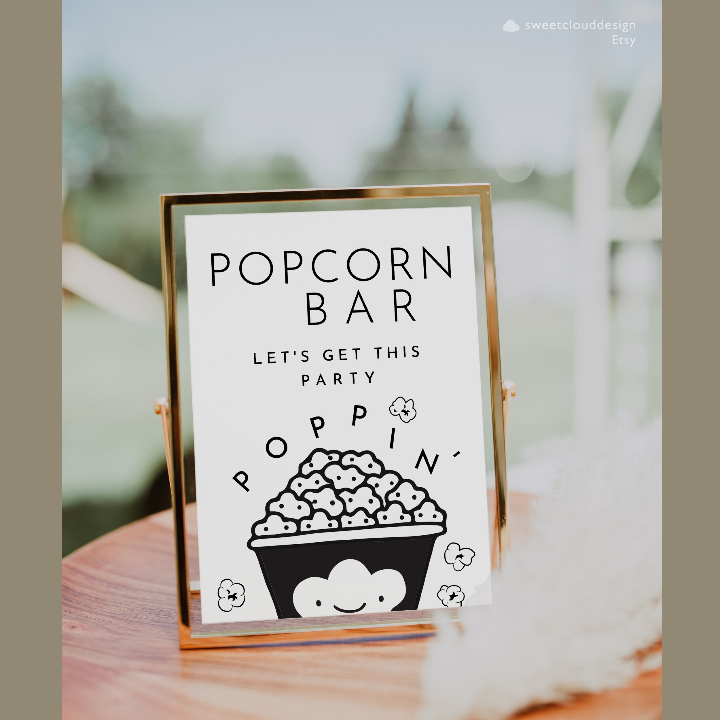 Cute Popcorn Bar Sign Template Popcorn Station Sign Printable - Etsy