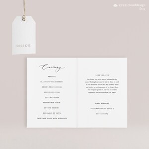 Wedding Program Booklet Template Ceremony Foldable Program Printable ...