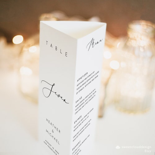 Trifold Table Stand Template Modern Tri-fold Table Number - Etsy