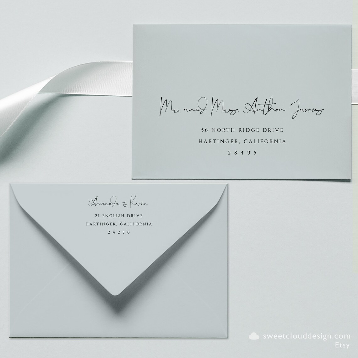 Printable Envelope Address Template Modern Wedding Envelope - Etsy