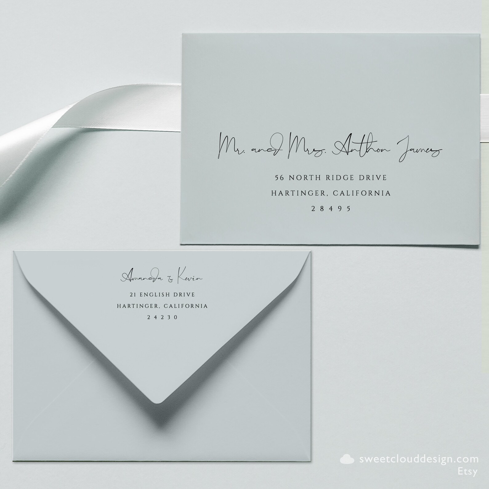 Printable Envelope Address Template Modern Wedding Envelope - Etsy