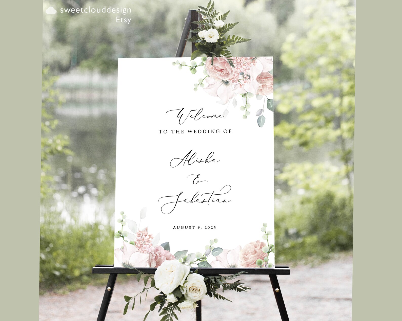 Dusty Pink Welcome Wedding Sign Template Dusty Blush Wedding - Etsy