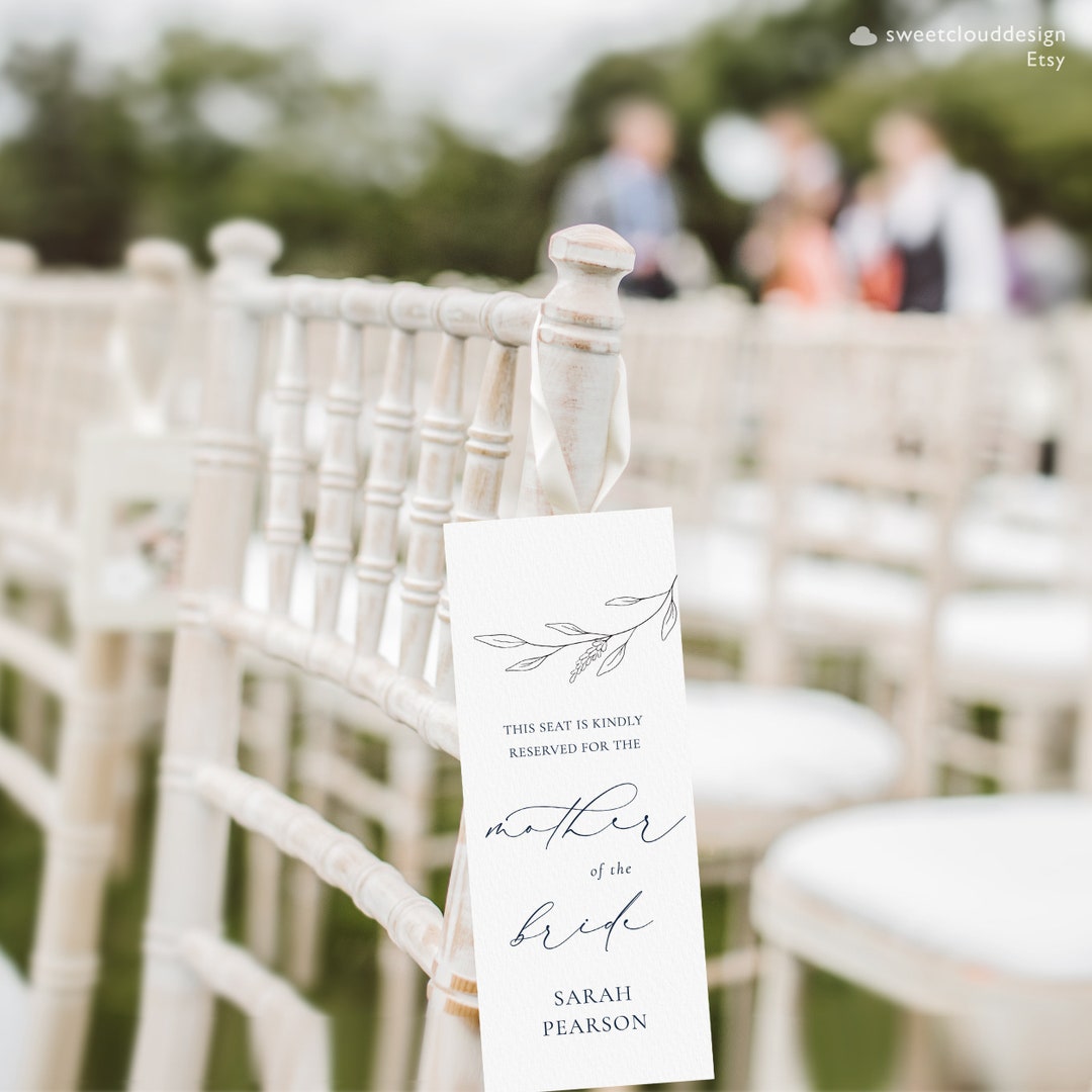 Simple Reserved Seating Tag Wedding Ceremony Seat Tag Modern Seat ...