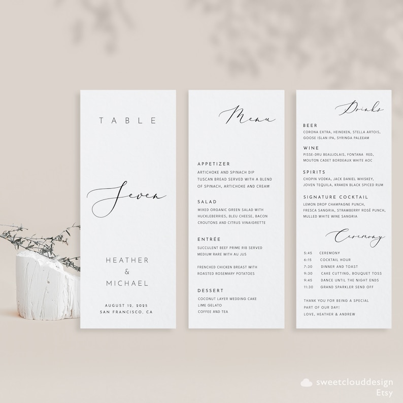 Modern Wedding Triangle Table Number Template Trifold Table | Etsy