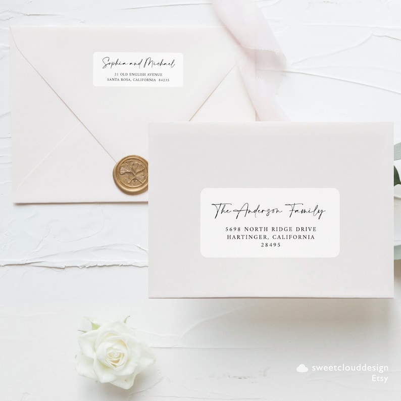 Avery Envelope Address and Return Label MODERN Template | Etsy