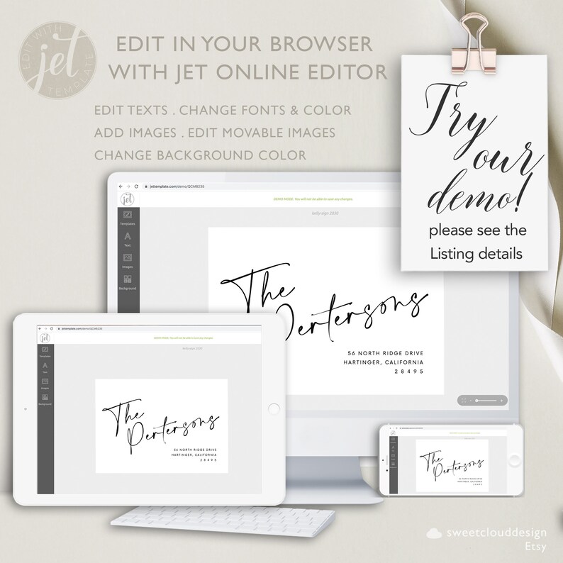 Minimalist Printable Envelope Address Template Modern Wedding - Etsy