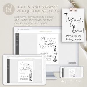 Message in A Bottle Sign Template Simple Message in A Bottle Guest Book ...