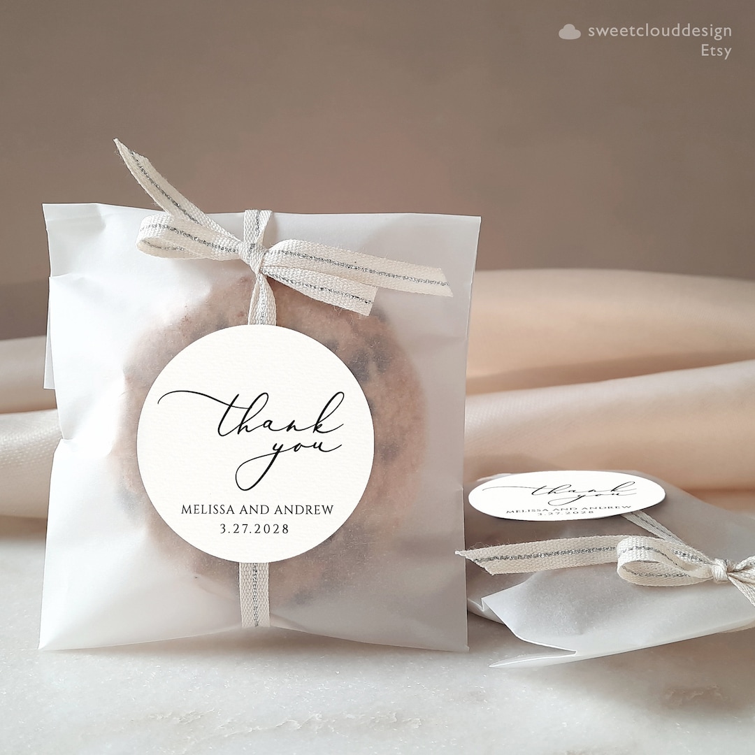 Minimal Thank You Sticker Round Avery Template Simple Avery Favor ...