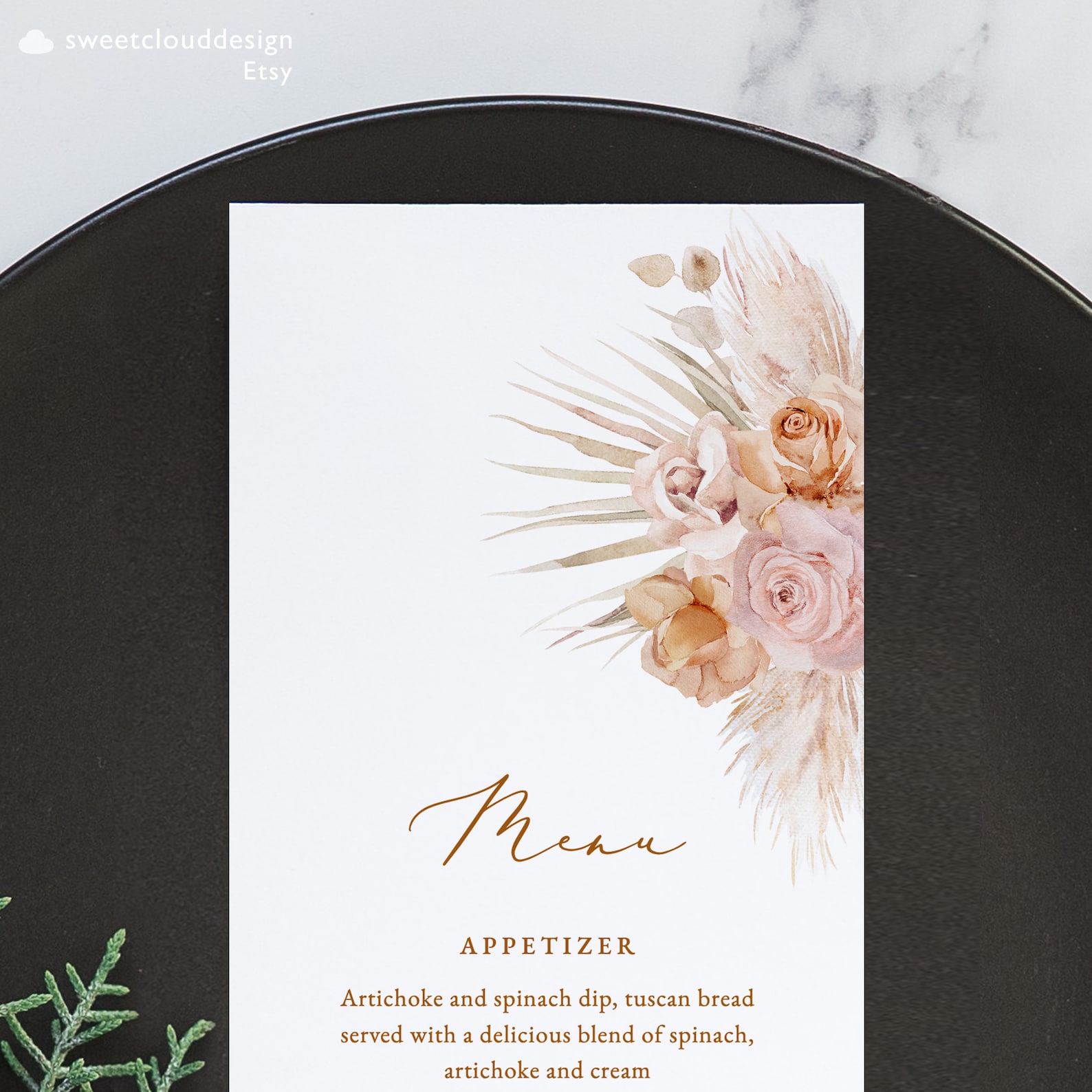 Dusty Orange Boho Menu Template Terracotta Boho Printable Menu - Etsy