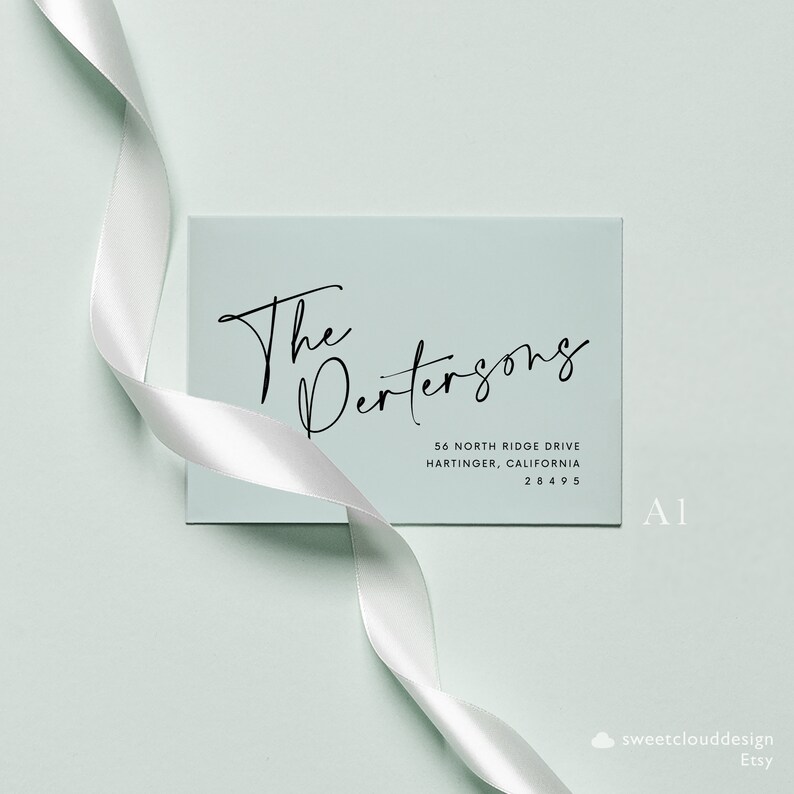 Minimalist Printable Envelope Address Template Modern Wedding - Etsy