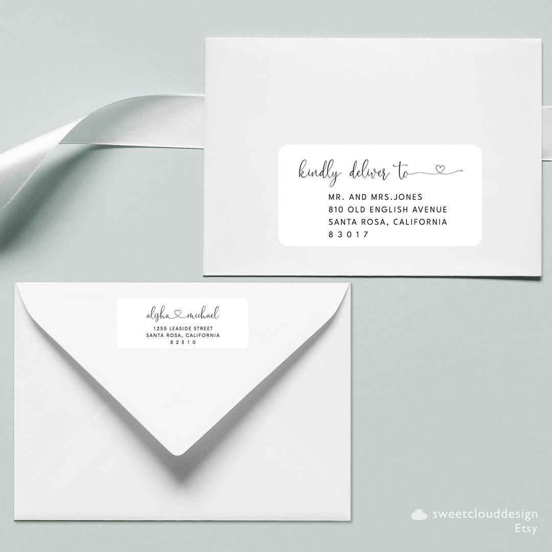 Avery Envelope Address Label Heart Template Return Label Printable ...
