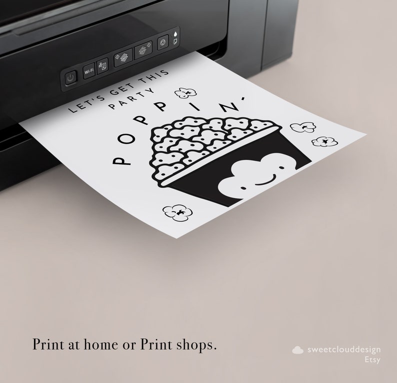 Cute Popcorn Bar Sign Template Popcorn Station Sign Printable - Etsy