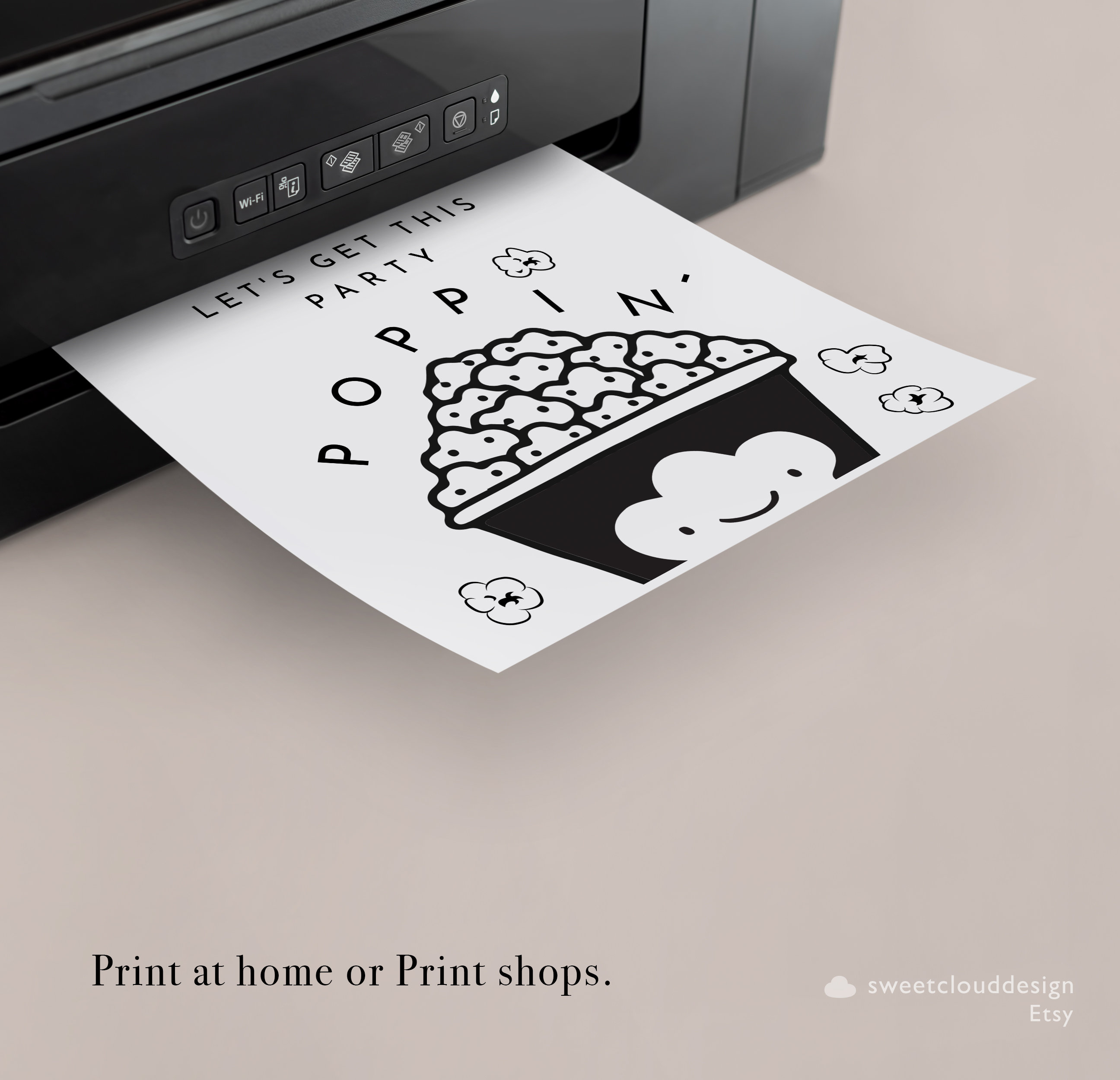 Cute Popcorn Bar Sign Template Popcorn Station Sign Printable - Etsy