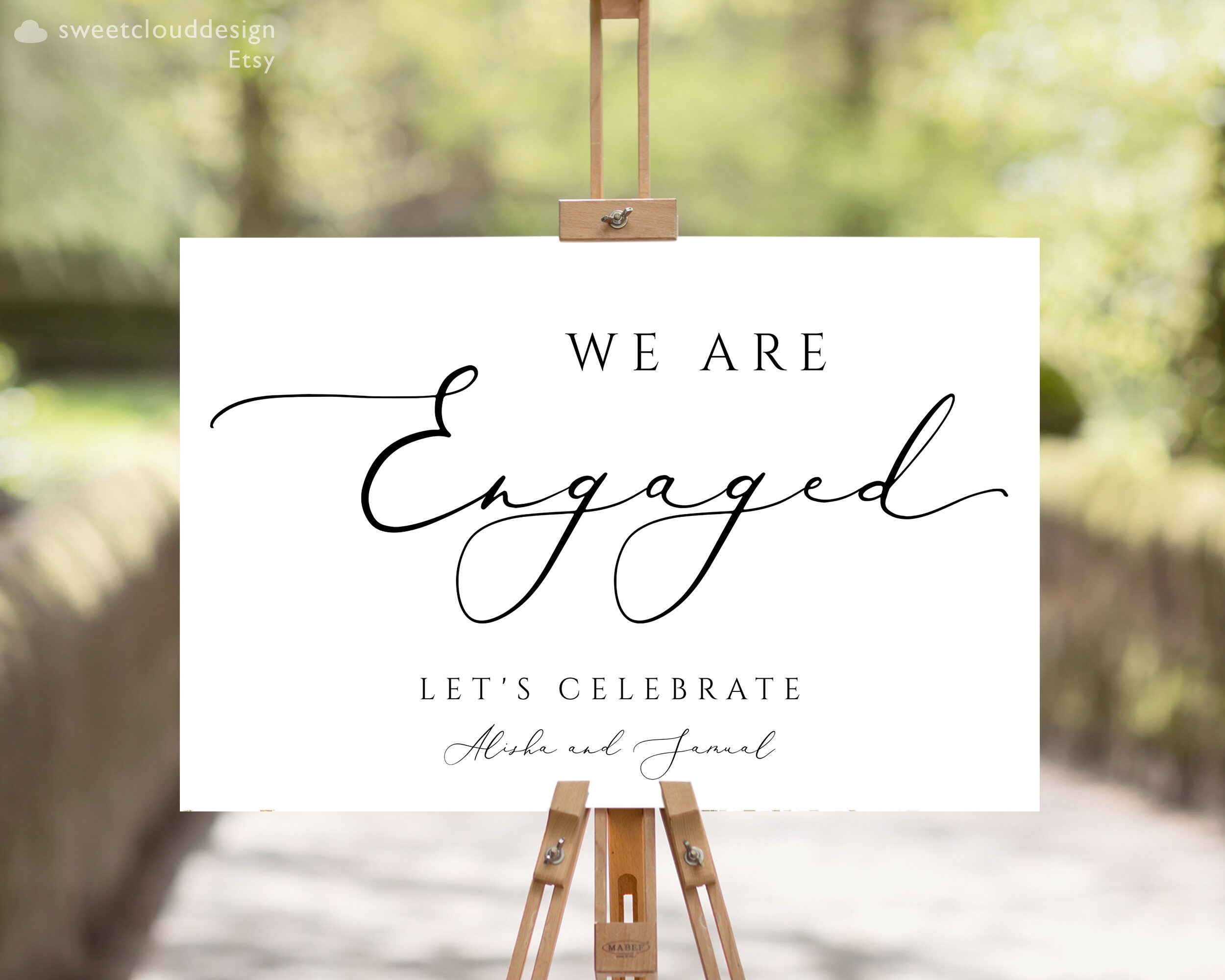 ENGAGEMENT PARTY welcome sign Simple we are Engaged Welcome | Etsy