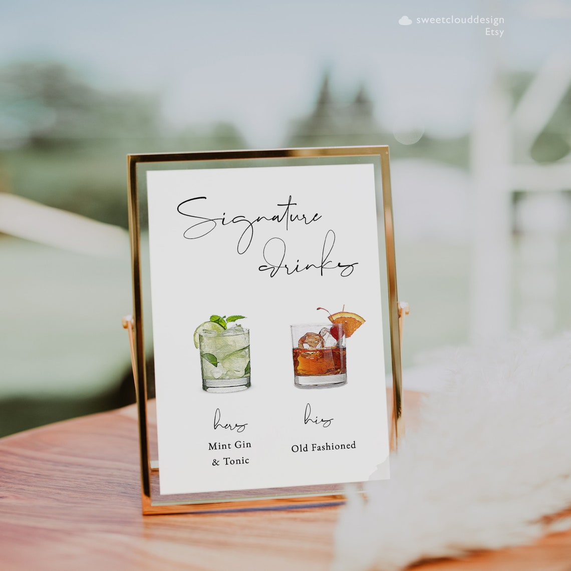 Signature Drink Sign Template Printable Signature Cocktail Sign Menu ...