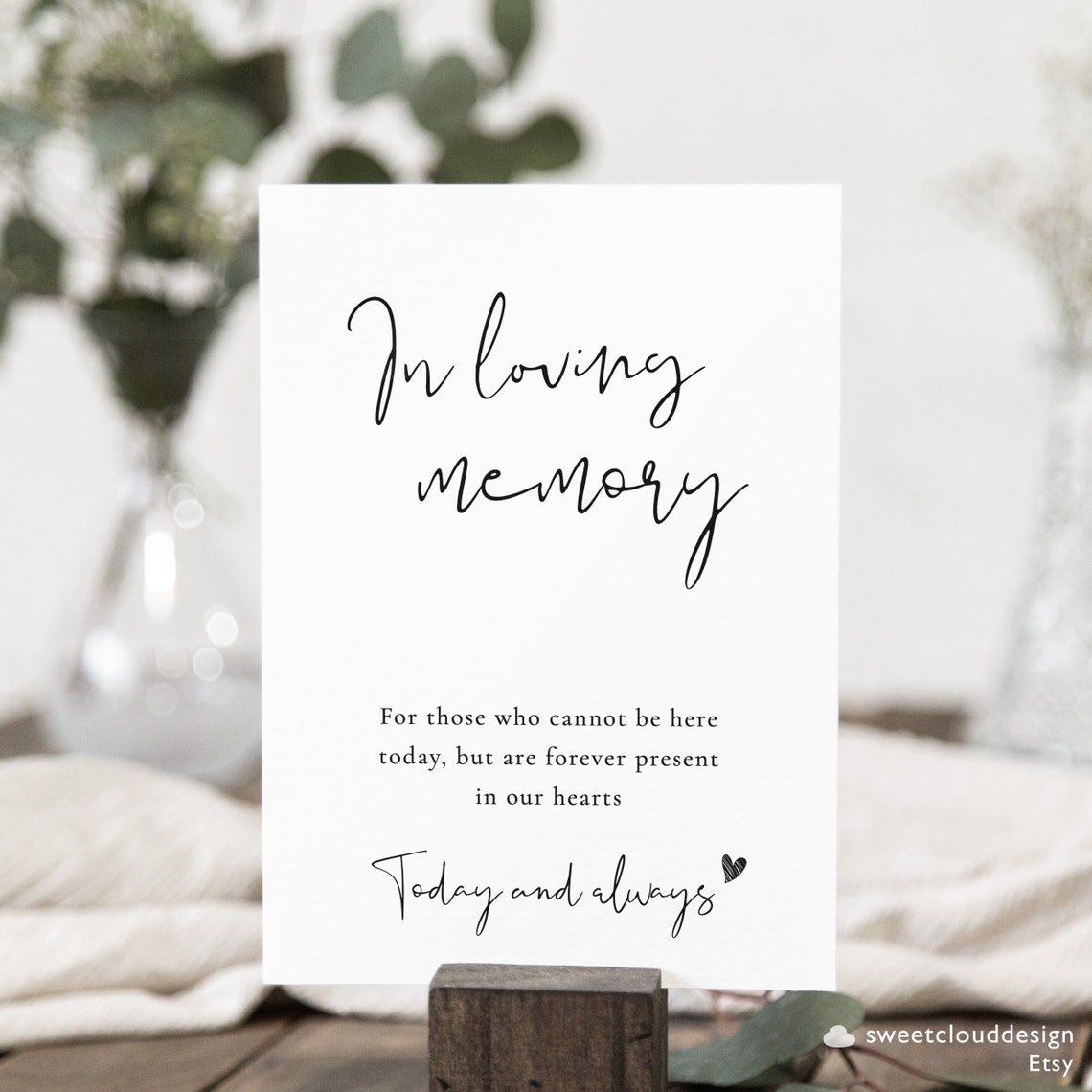 Simple in Loving Memory Sign, Printable in Loving Memory Sign for ...