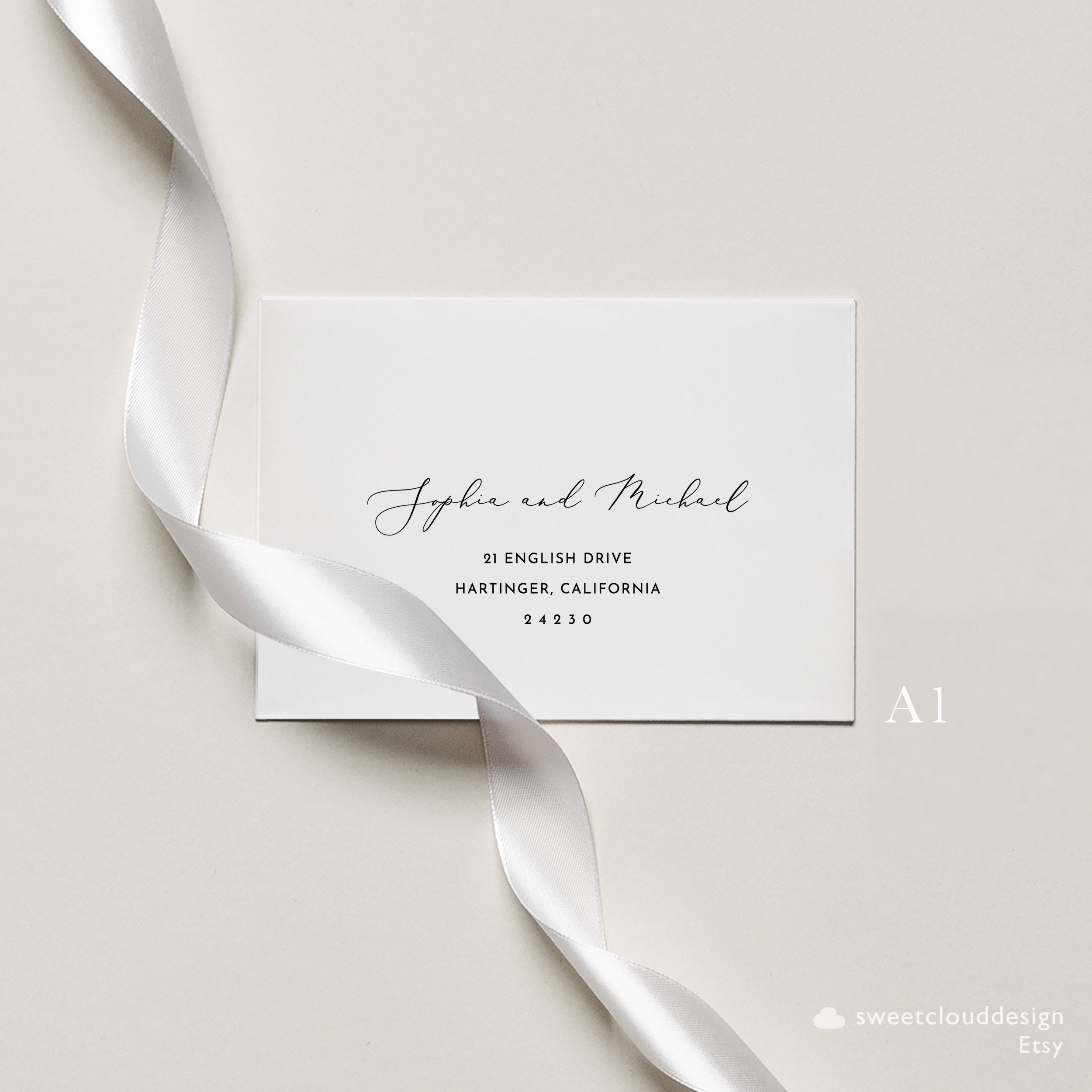 Elegant Envelope Address Template Kindly Deliver to Modern Wedding ...
